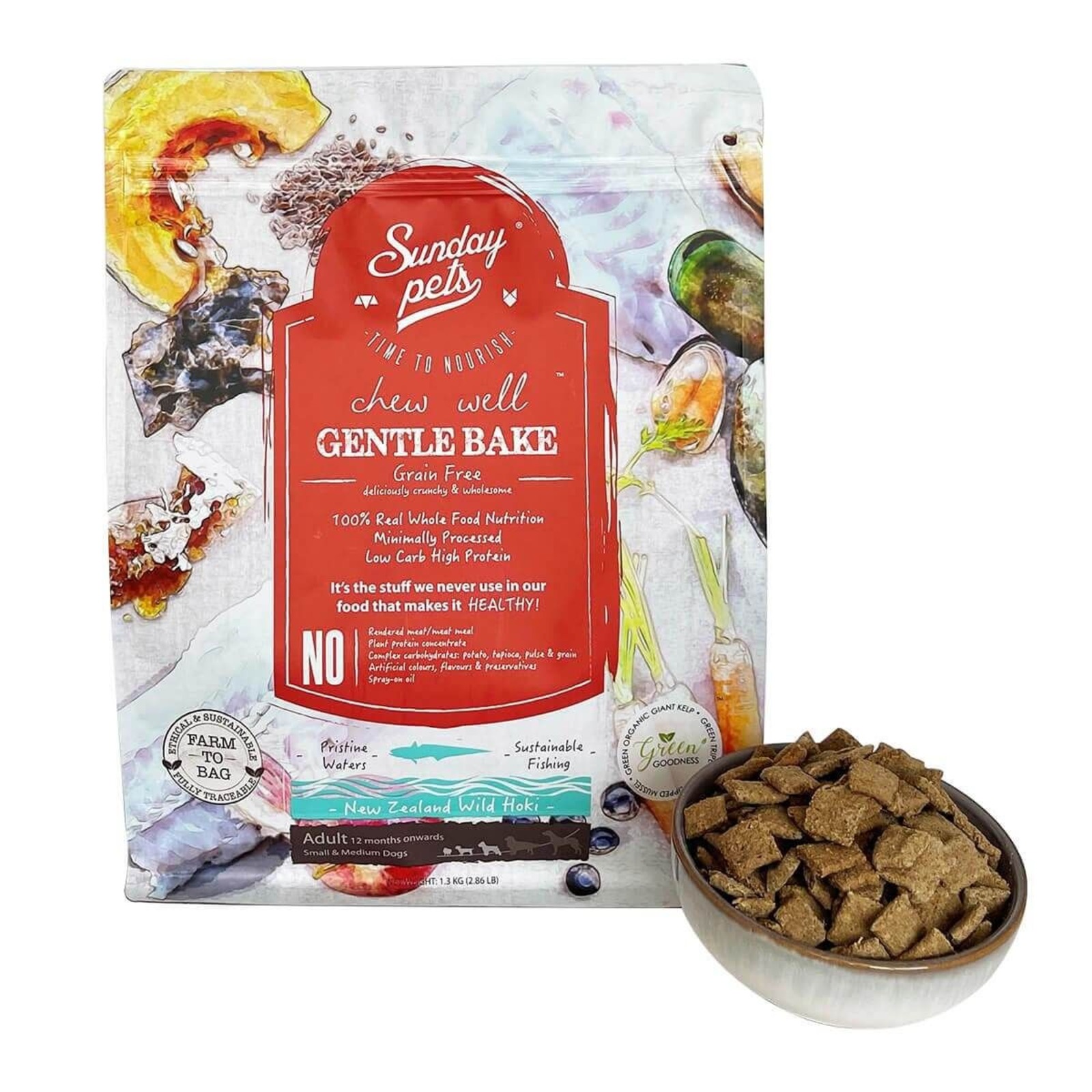 Sunday Pets Adult Gentle Baked Grain-Free Hoki (S/M Breed) | NTUC FairPrice