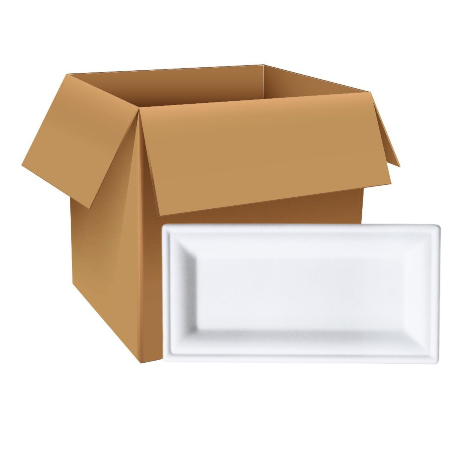 eco u 5x10 Inch Sugarcane Rectangular Plates Bio (Carton) | NTUC FairPrice