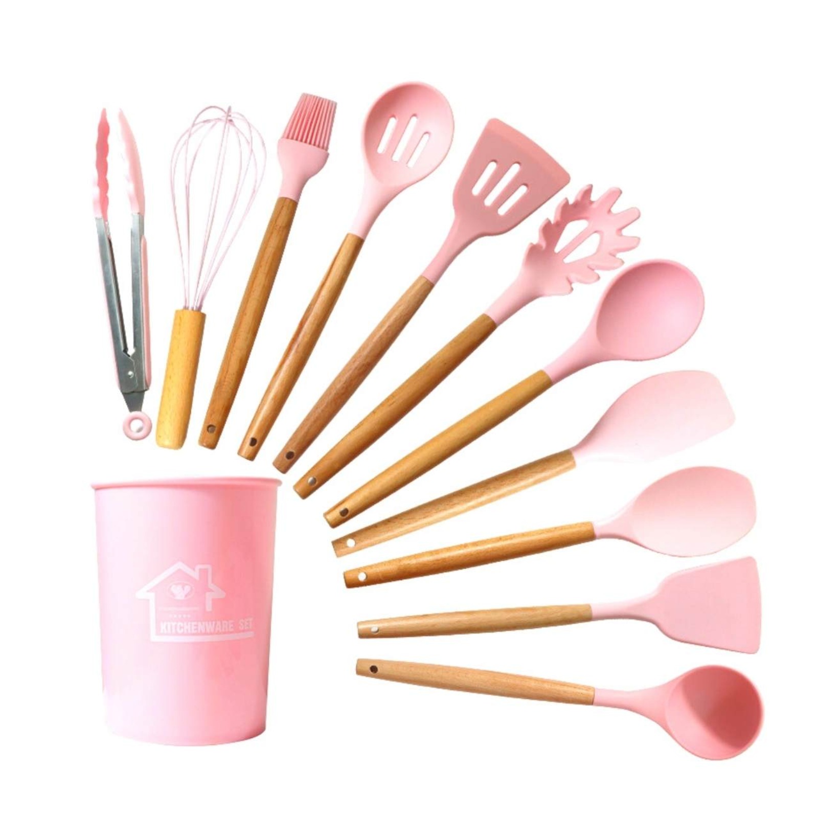 Camime Silicone Baking Kitchen Utensils Set Pink | NTUC FairPrice