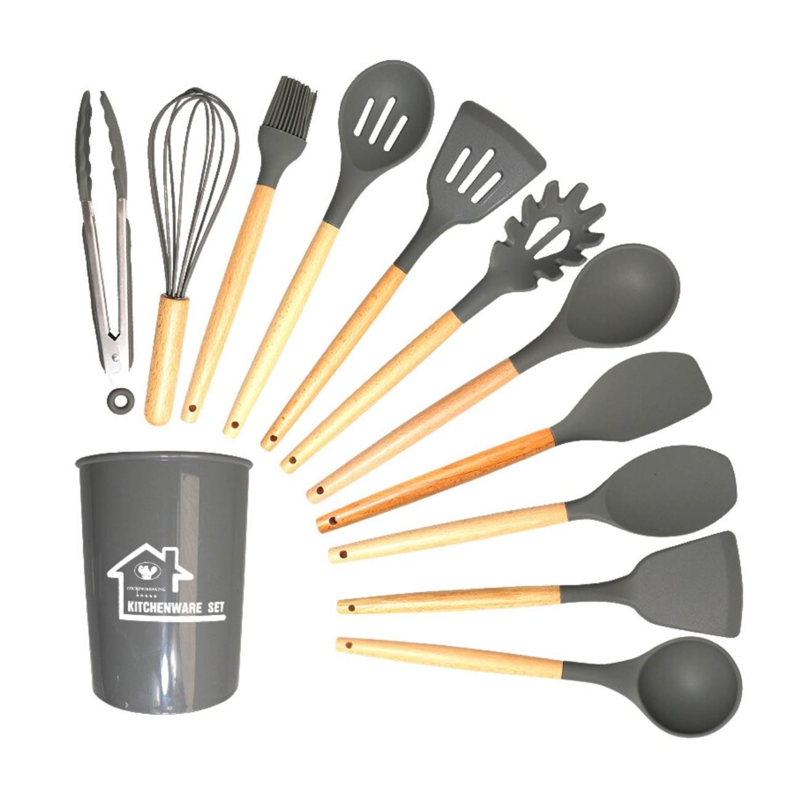 Camime Silicone Baking Kitchen Utensils Set Dark Grey | NTUC FairPrice