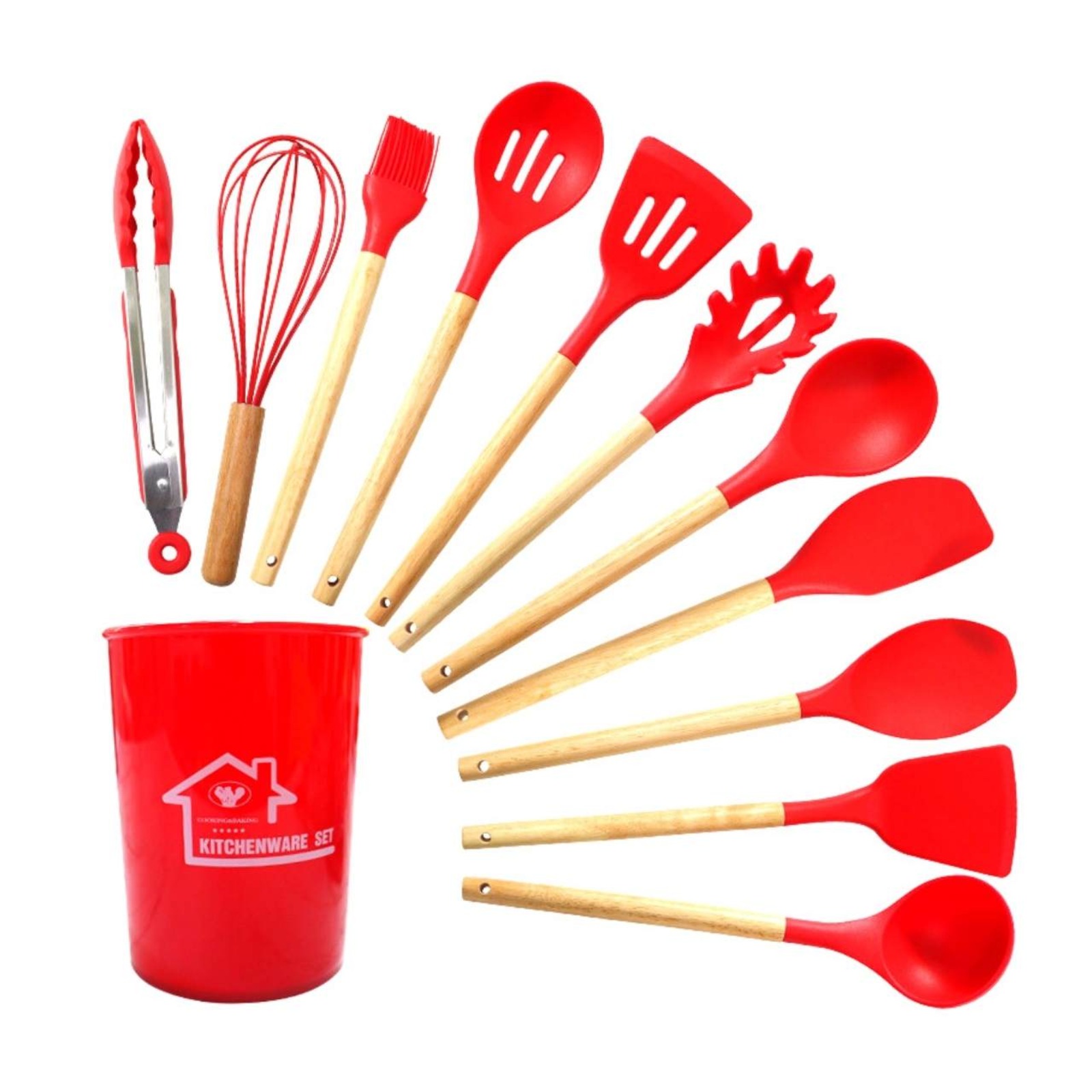 Camime Silicone Baking Kitchen Utensils Set Red | NTUC FairPrice