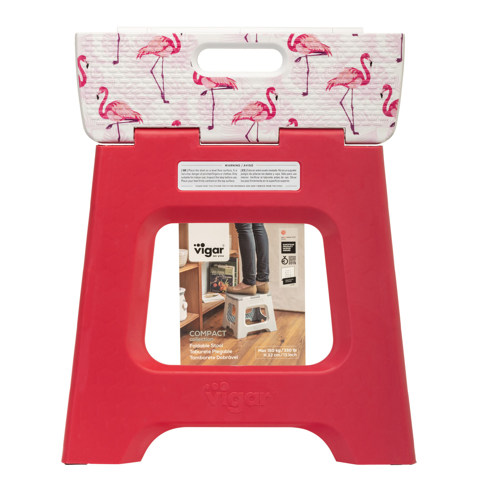 Vigar Compact Flamingo On Top Foldable 32cm Stool | NTUC FairPrice