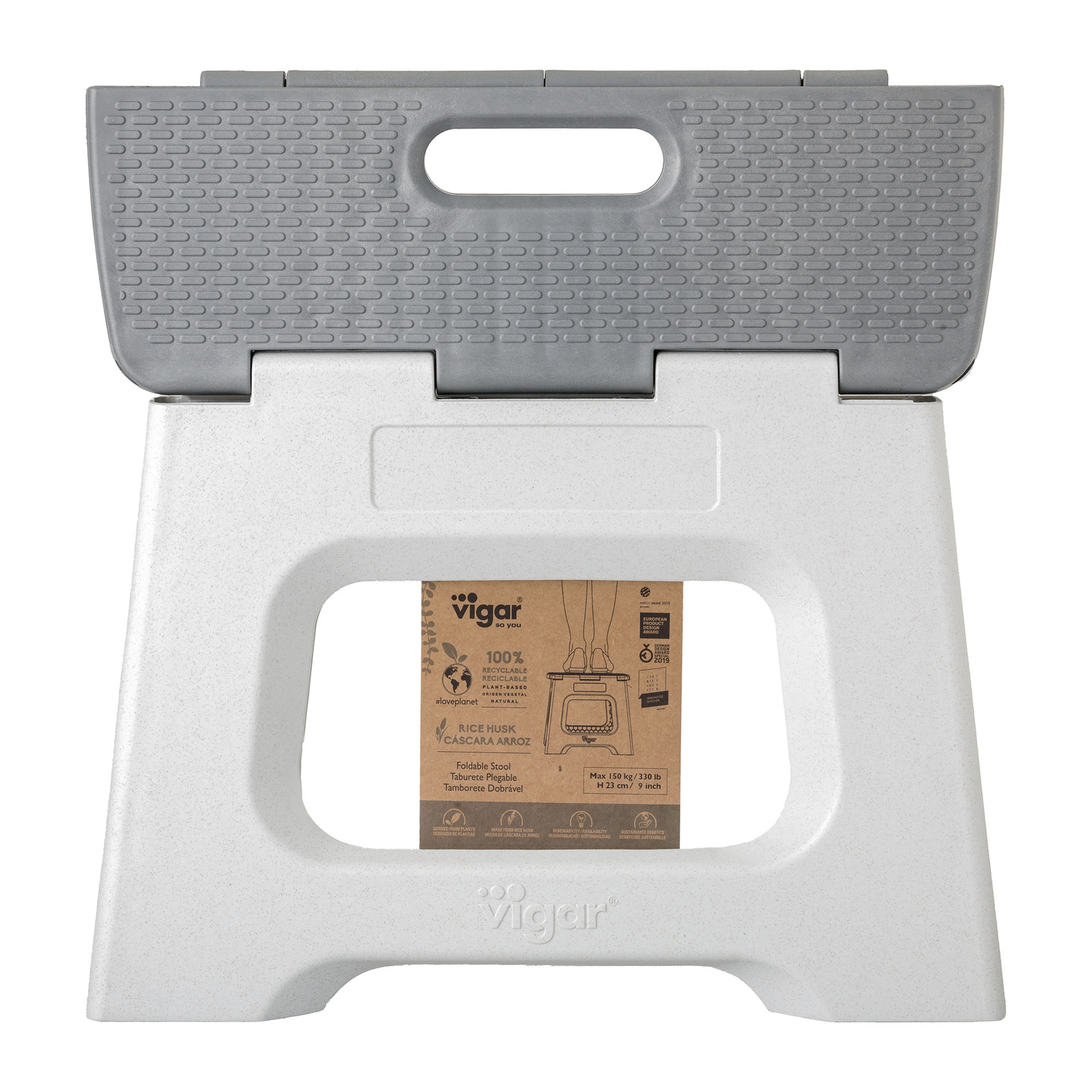 Vigar Zeroline Grey Foldable Stool 23cm | NTUC FairPrice