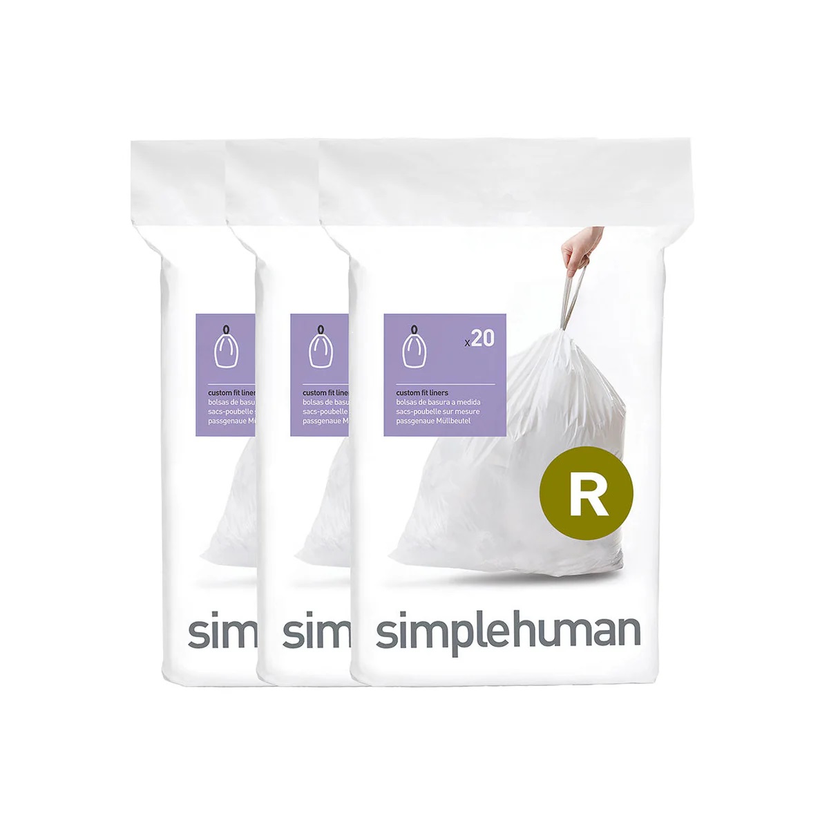 simplehuman Code R Custom Fit 10L Bin Liners (60 Liners) | NTUC FairPrice