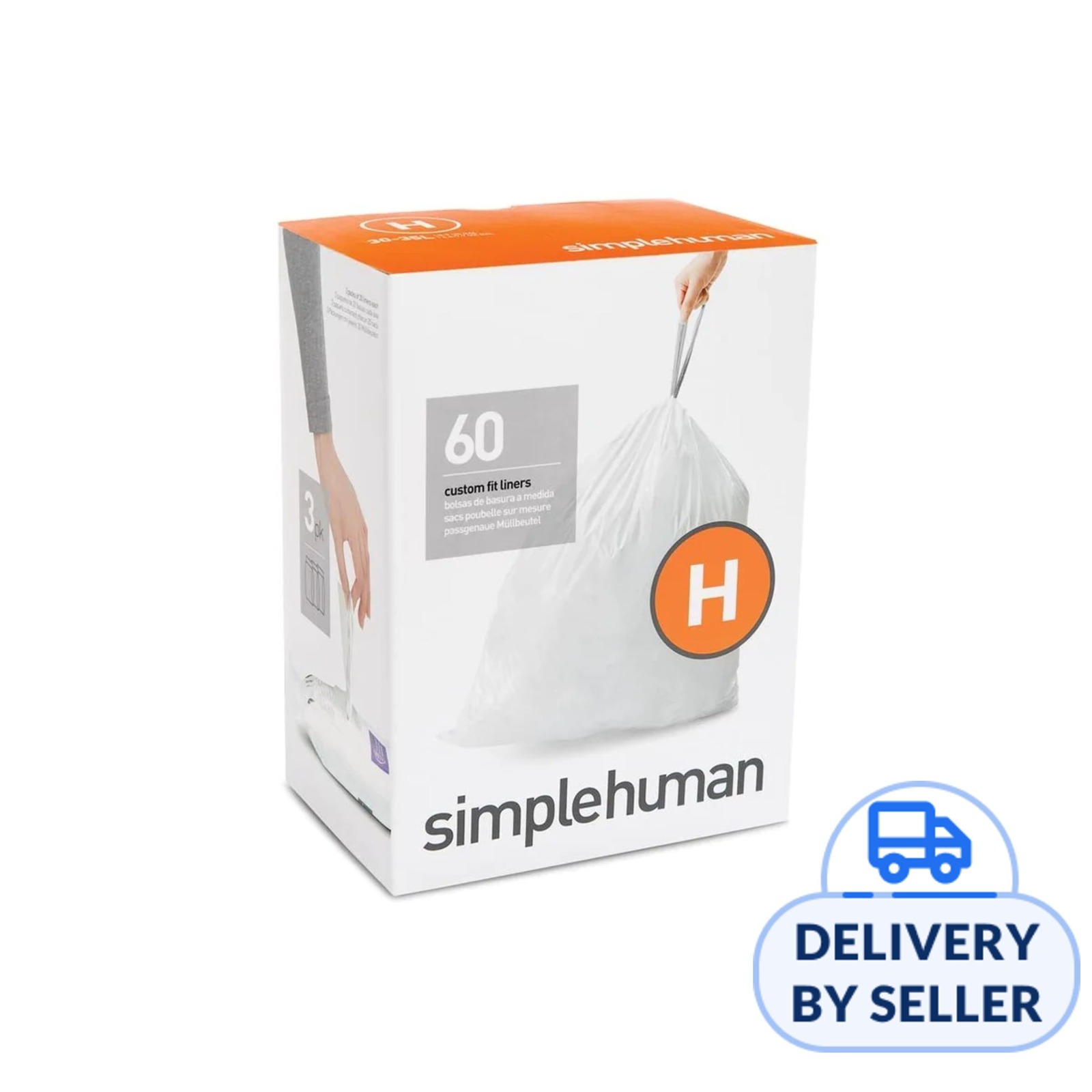 Simplehuman Code H Custom Fit 30-35L Bin Liners (60 Liners) | NTUC FairPrice