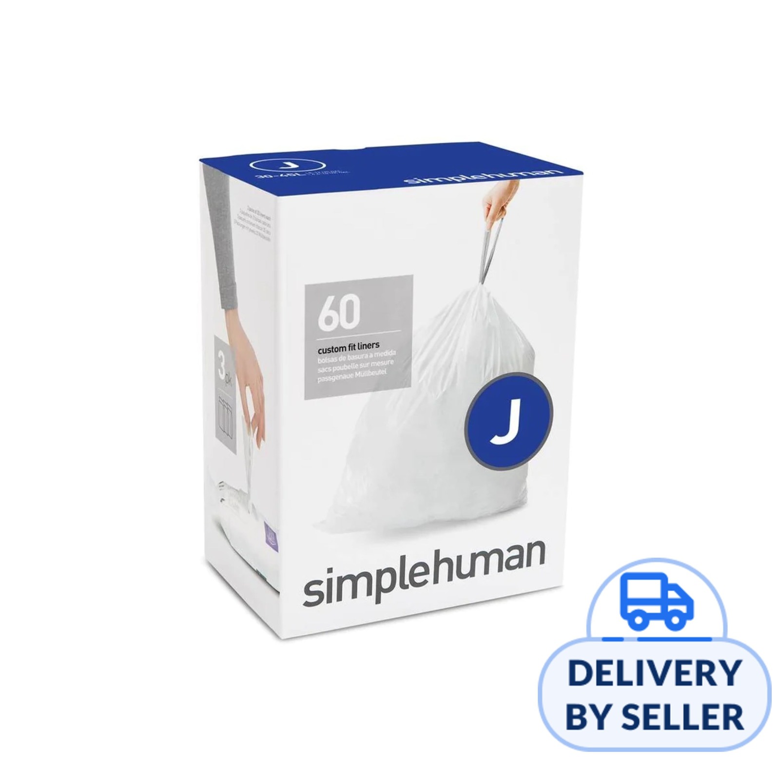 Simplehuman Code J Custom Fit 30-45L Bin Liners (60 Liners) | NTUC FairPrice