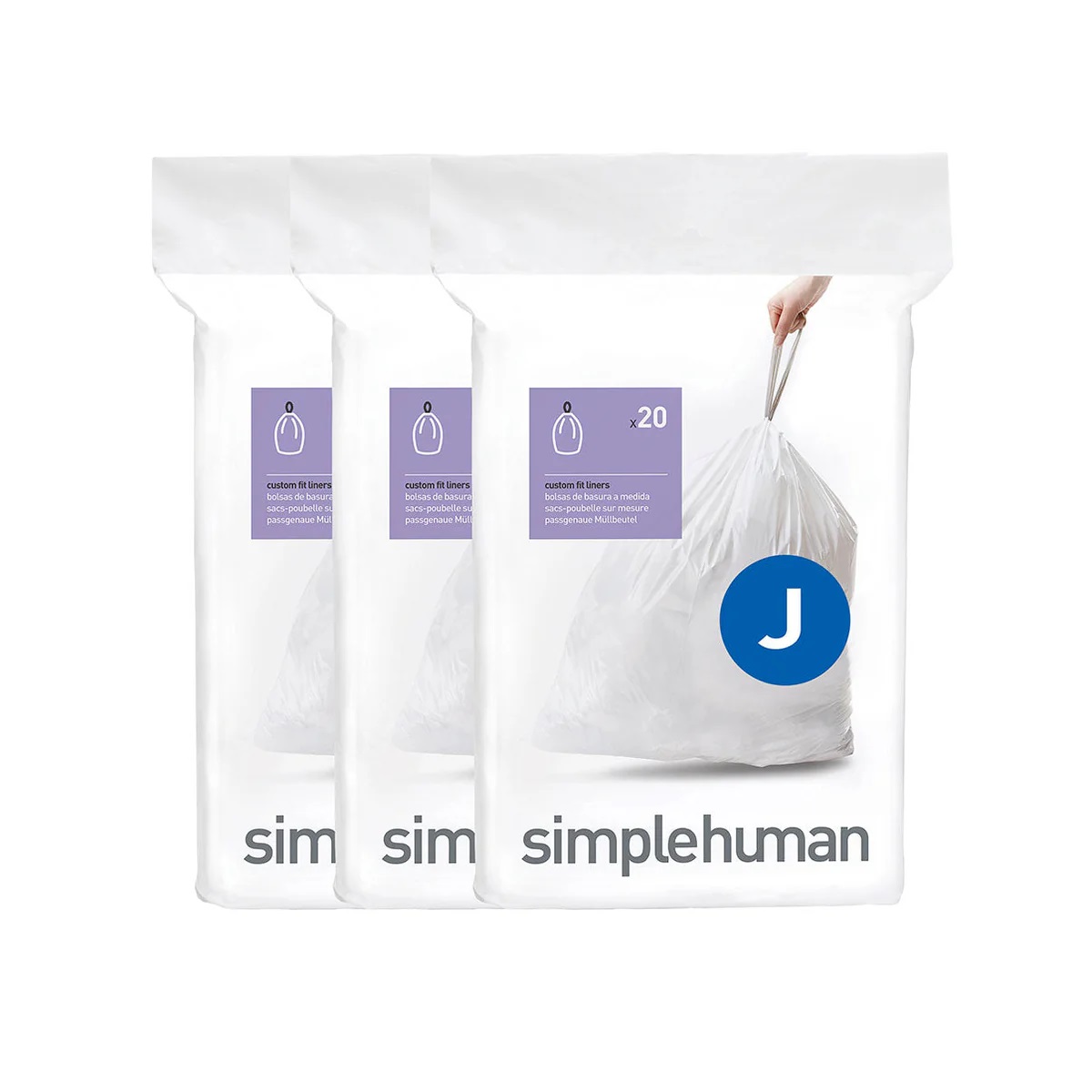 simplehuman Code J Custom Fit 30-45L Bin Liners (60 Liners) | NTUC ...