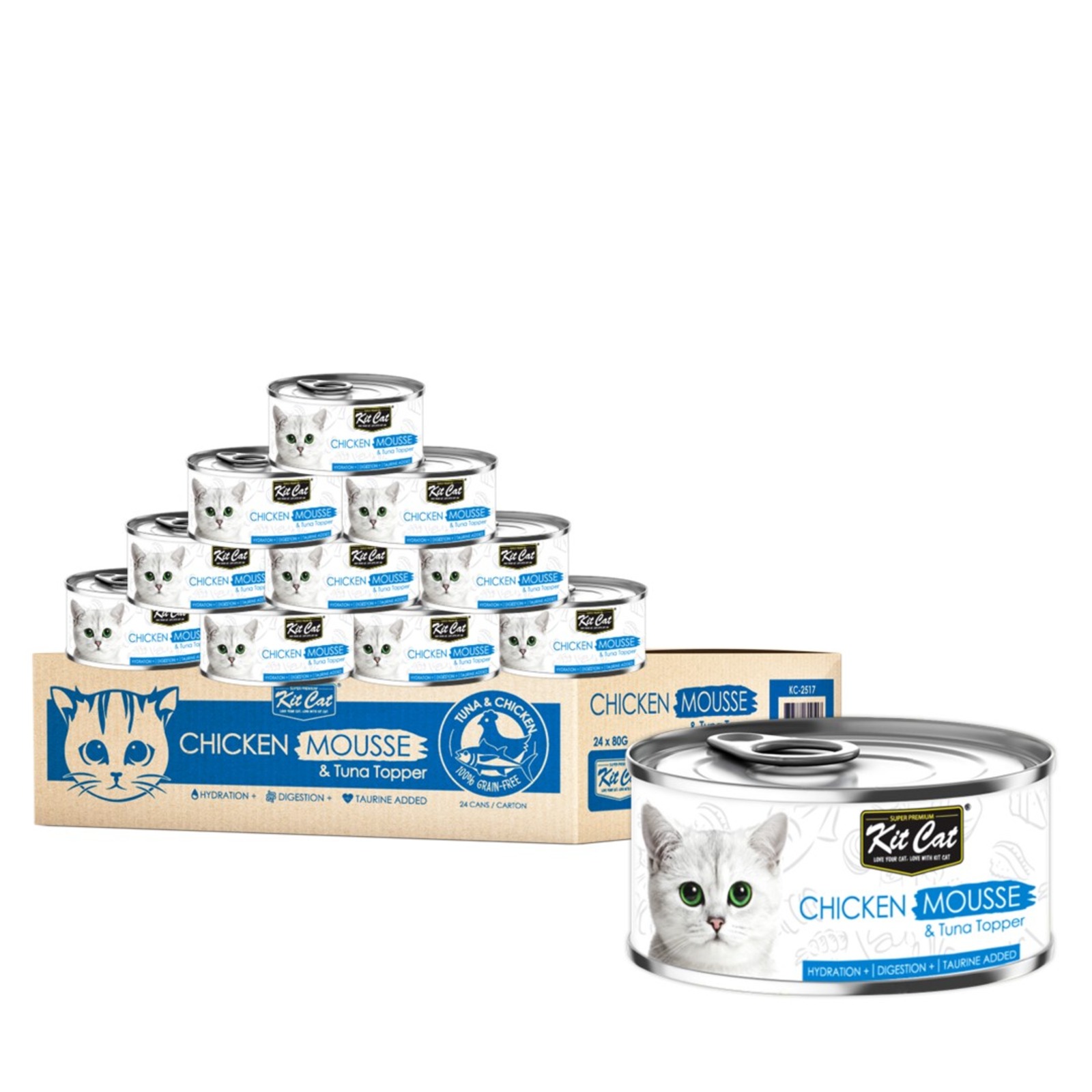 Kit Cat Chicken Mousse & Tuna Toppers For Cats (CTN) | NTUC FairPrice