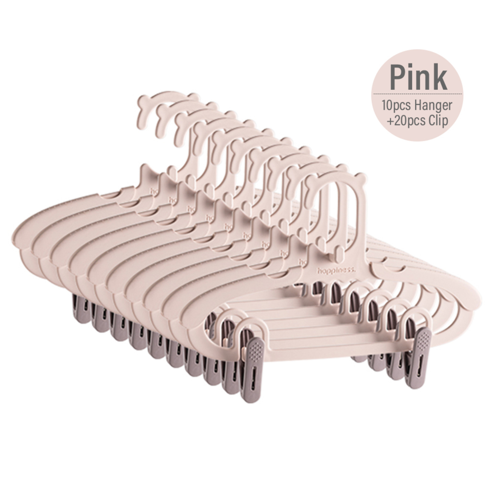 Sweet Home KL010 Kids Stackable Hanger With Clip - Pink | NTUC FairPrice