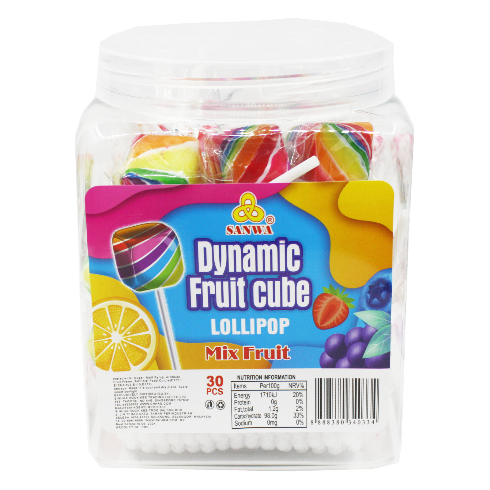 Sanwa Dynamic Fruit Cube Lollipop | NTUC FairPrice