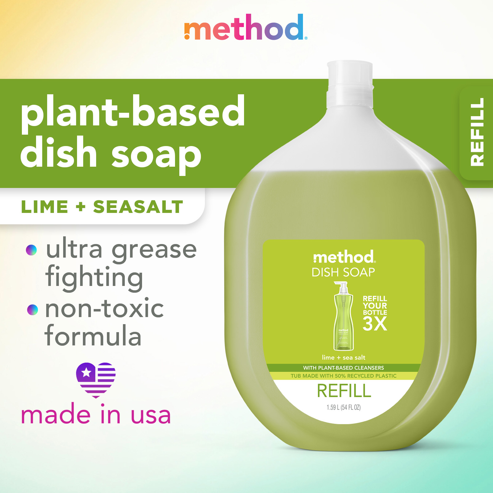 Method Dish Soap - Lime Sea Salt Refill | NTUC FairPrice