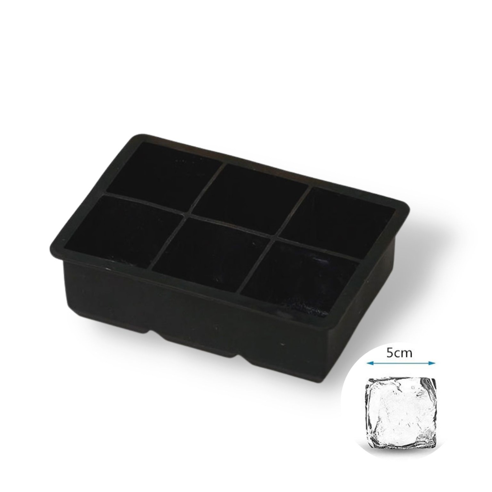 Camime Silicone 6 Square Ice Cube Tray - Black (Cover) | NTUC FairPrice