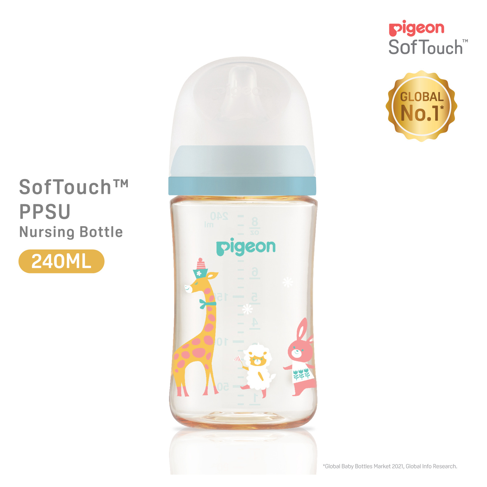 Pigeon Softouch 3 Wide Neck PPSU Nursing Bottle - Animal | NTUC FairPrice
