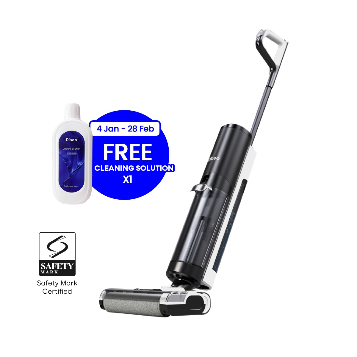 Dibea HC26 5-IN-1 Cordless Smart Wet & Dry Vacuum Cleaner | NTUC FairPrice
