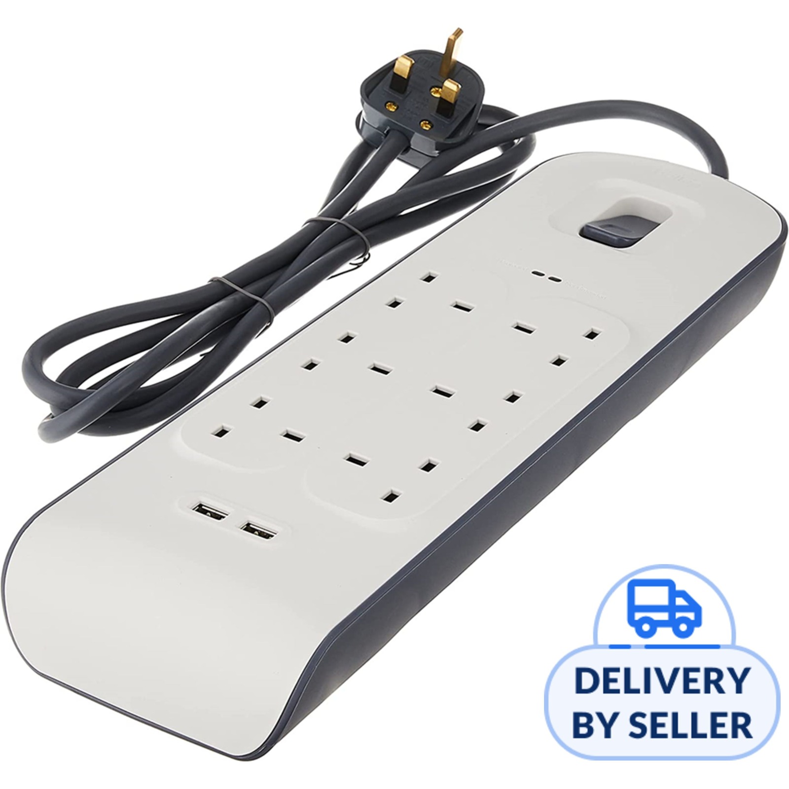 Belkin 6 Outlet Surge Protection Strip With 2Usb Port | NTUC FairPrice