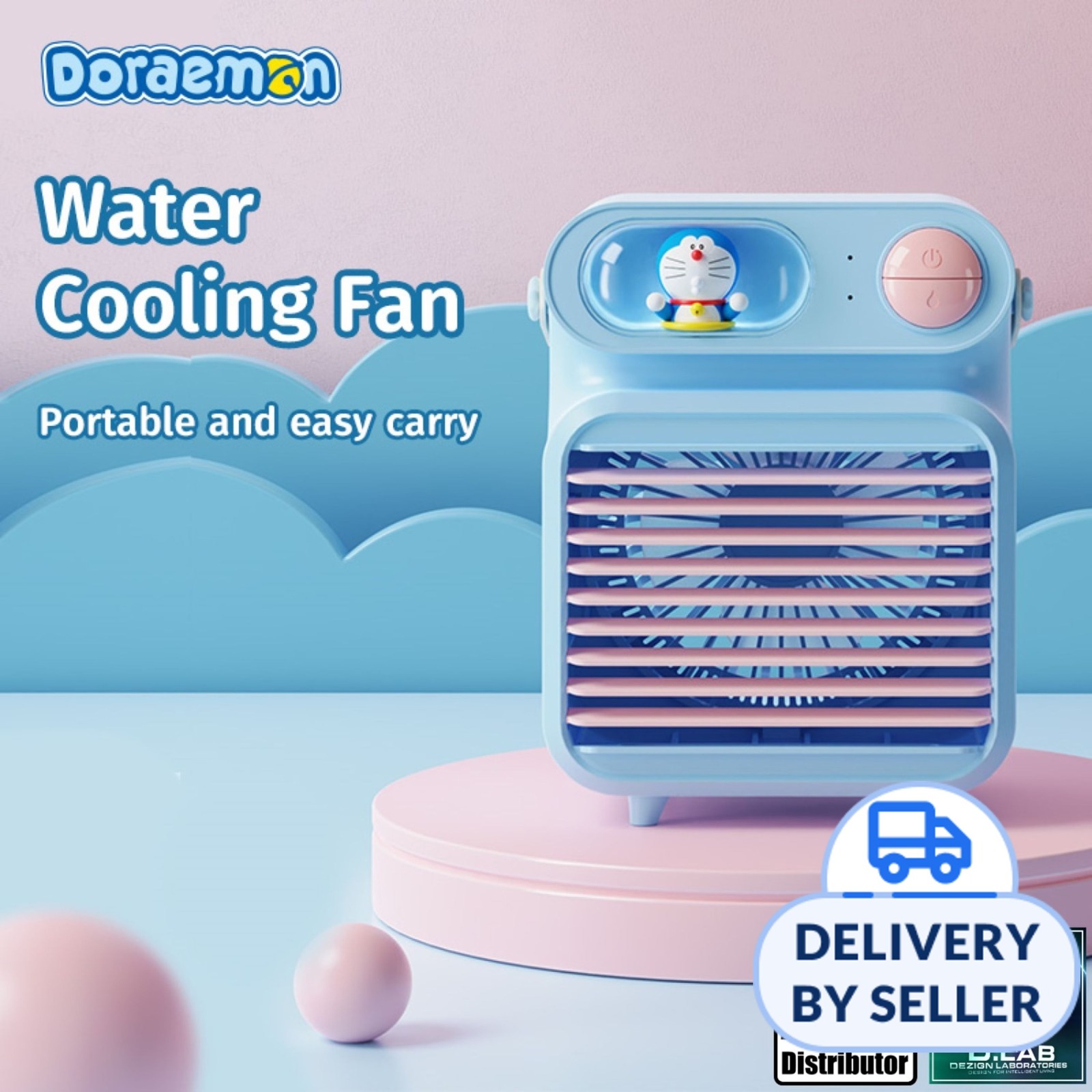D.LAB Doraemon Water Cooling Fan (Blue) | NTUC FairPrice