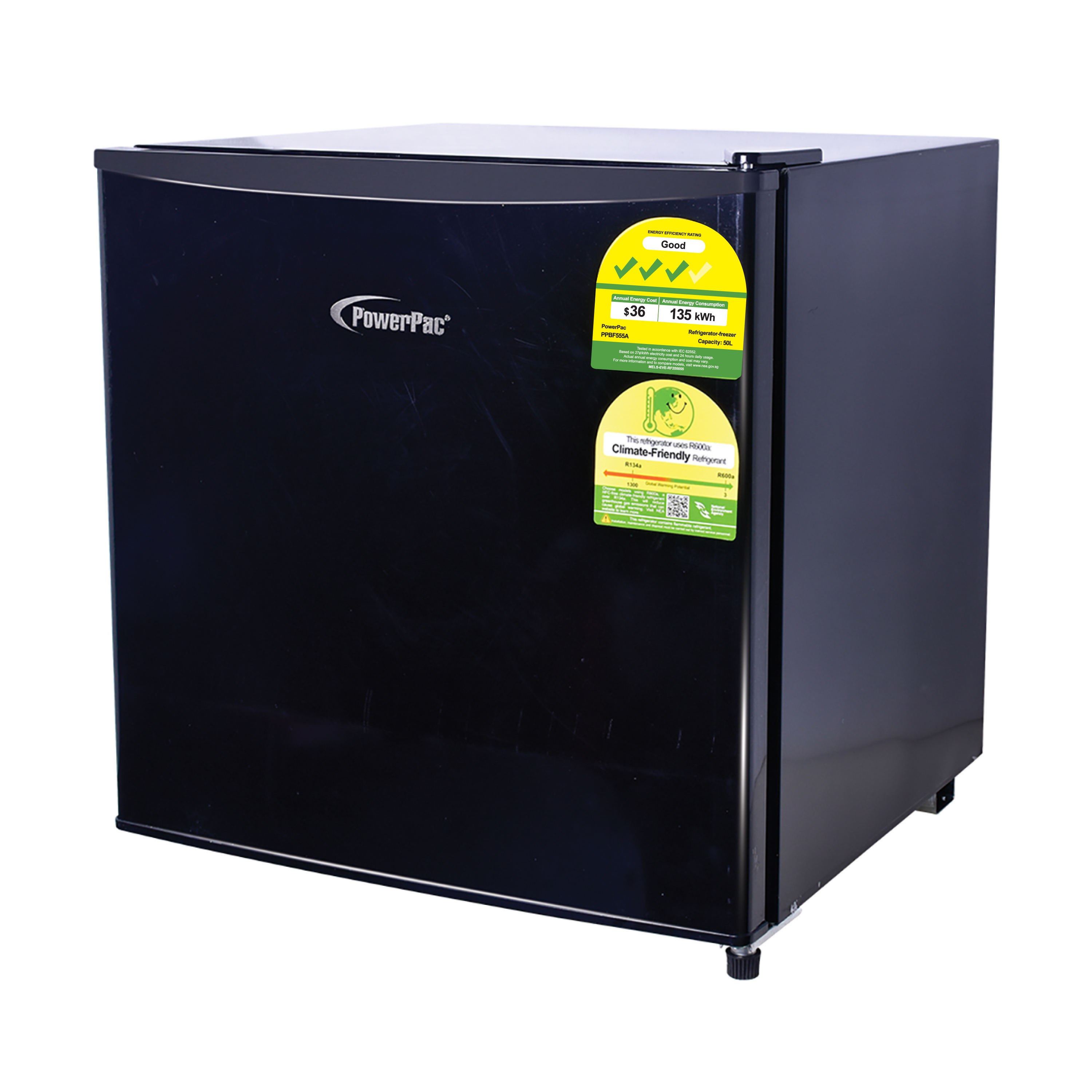 PowerPac 50L Bar Fridge with Lock (PPBF555BK) | NTUC FairPrice