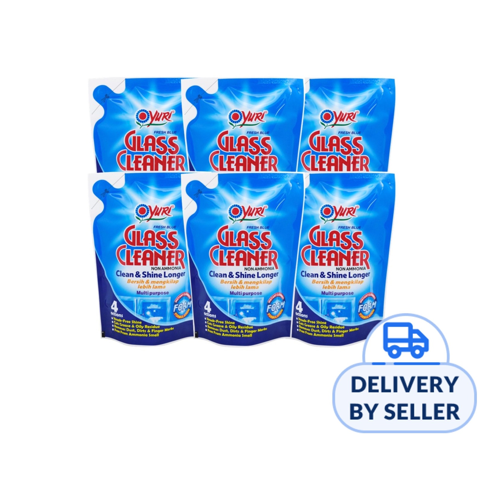 Yuri Glass Cleaner Refill - Fresh Blue | NTUC FairPrice