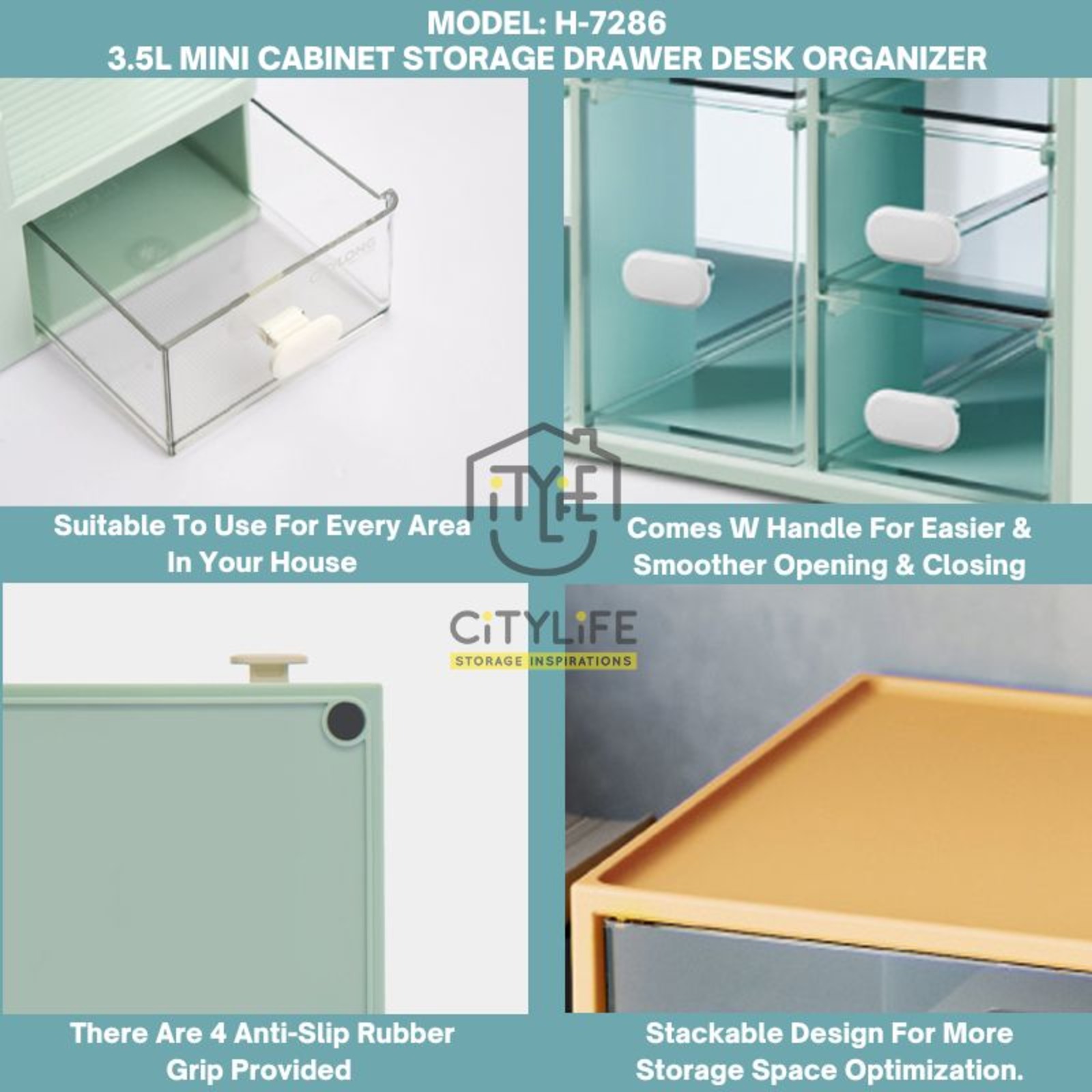 Citylife 3.5L Mini Cabinet Storage Drawers Desk Organizer | NTUC FairPrice