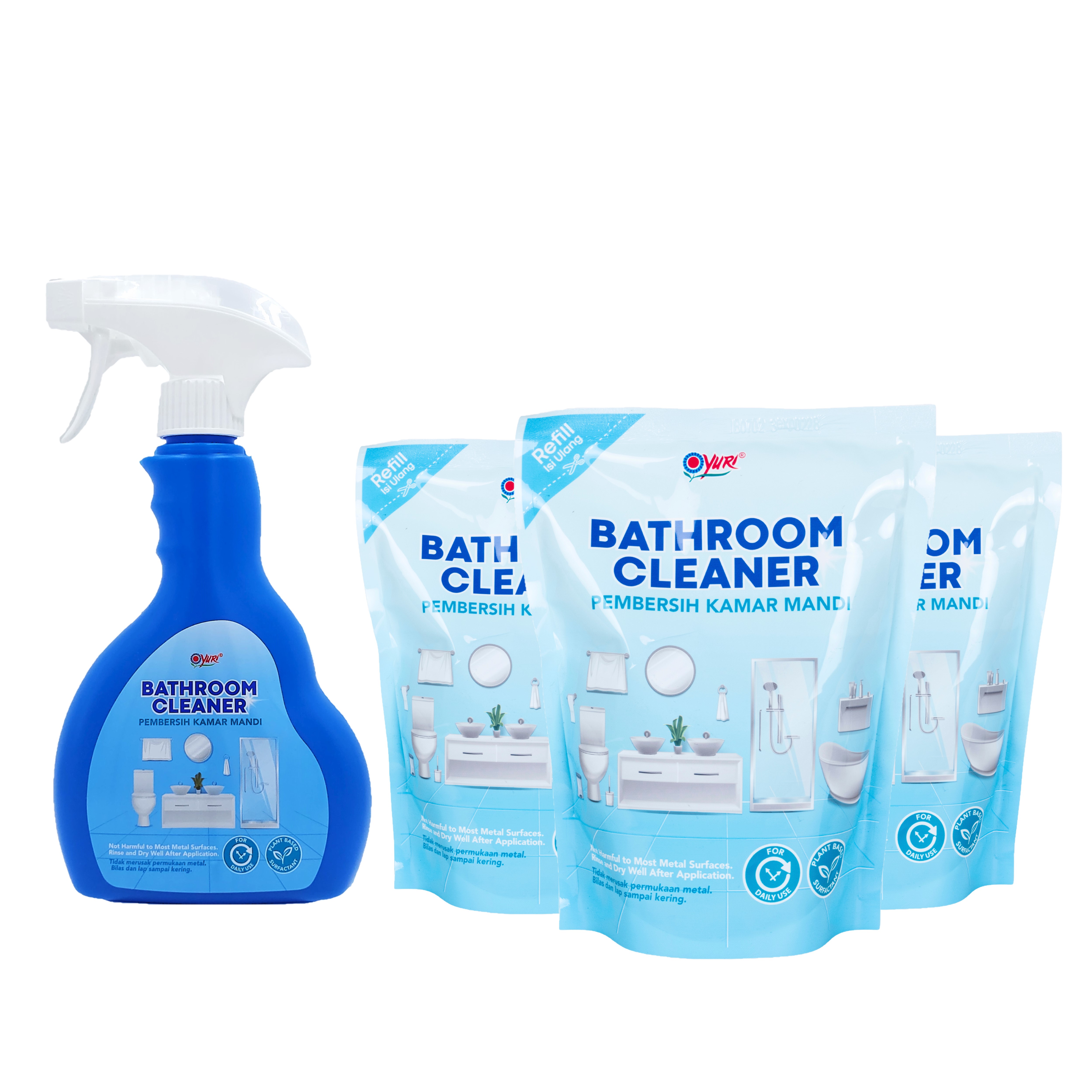 Yuri Bathroom Cleaner & Refills Bundle | NTUC FairPrice