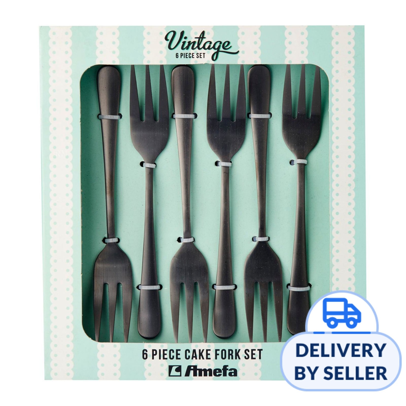 Amefa Cake Fork Set 6's Vintage Black Finish | NTUC FairPrice