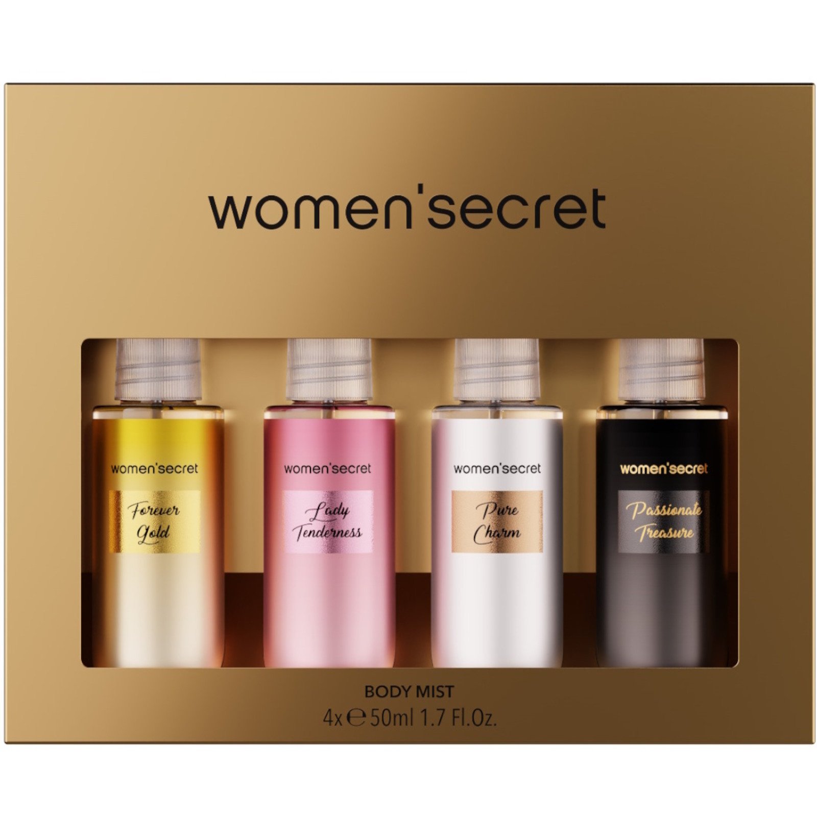 Women Secret Body Mist Coffret Metallic 4 x 50ml | NTUC FairPrice