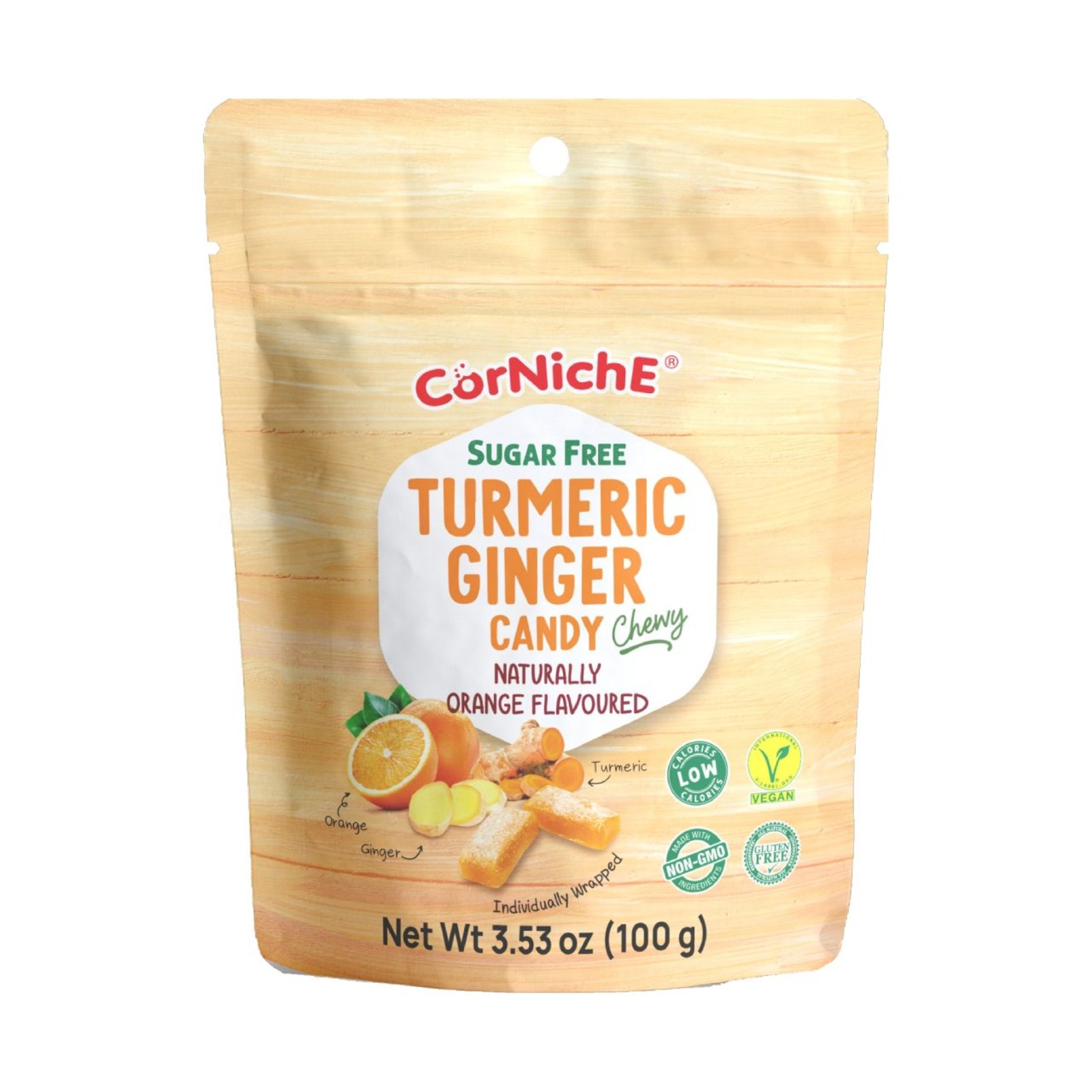 Corniche Turmeric Ginger Candy Naturally Orange Flavoured | NTUC FairPrice