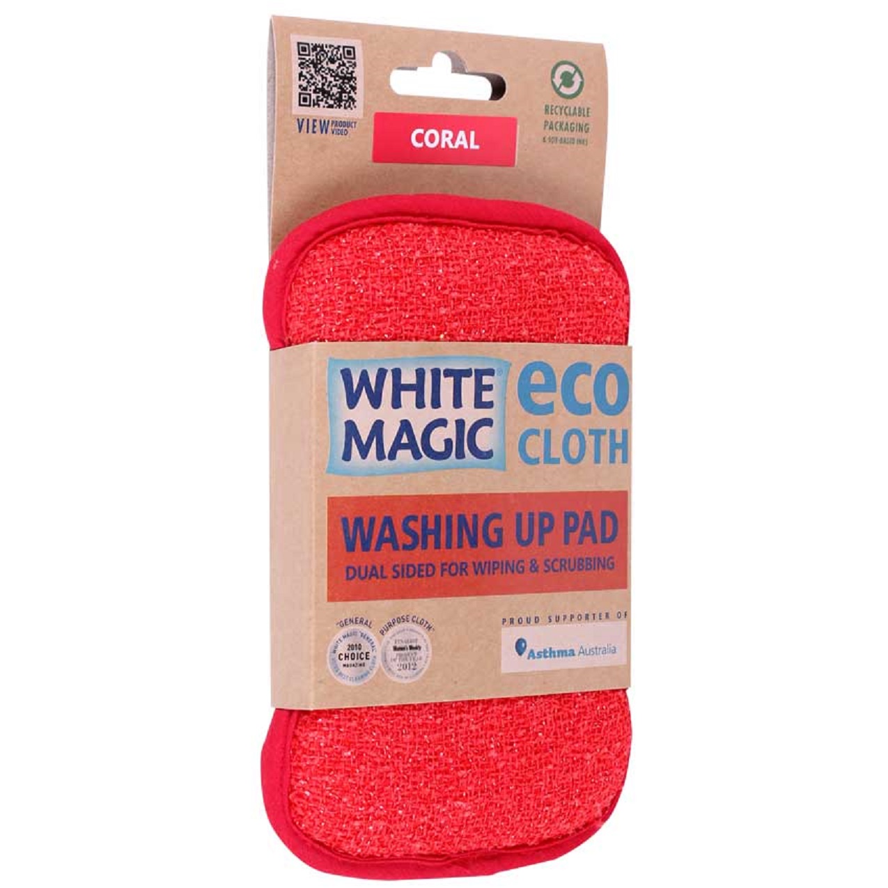 White Magic Eco Cloth Anti-Bacterial Washing Up Pad Coral | NTUC FairPrice