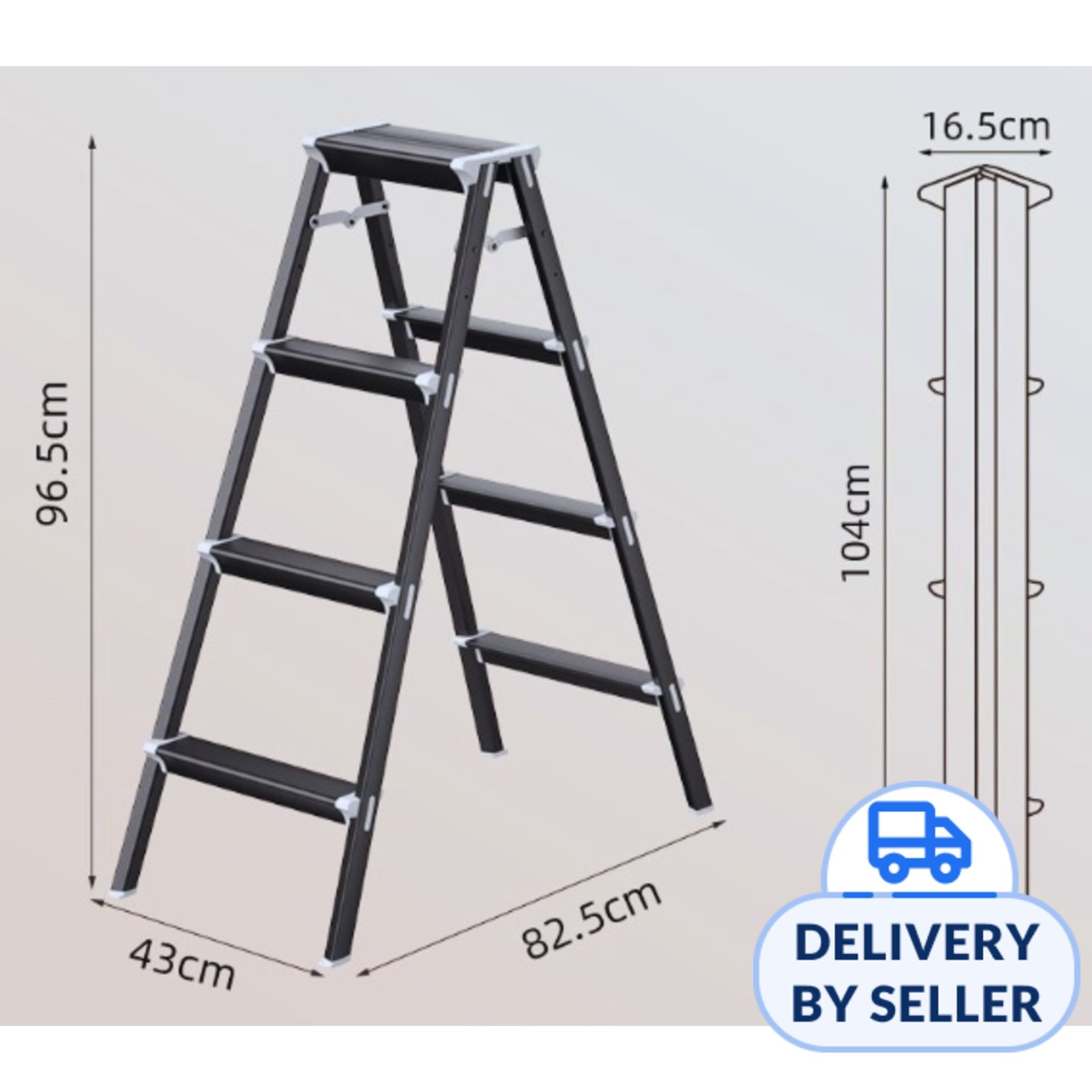 HOUZE VIV 4-Tier Bi-Directional Aluminum Step Ladder (Black) | NTUC ...