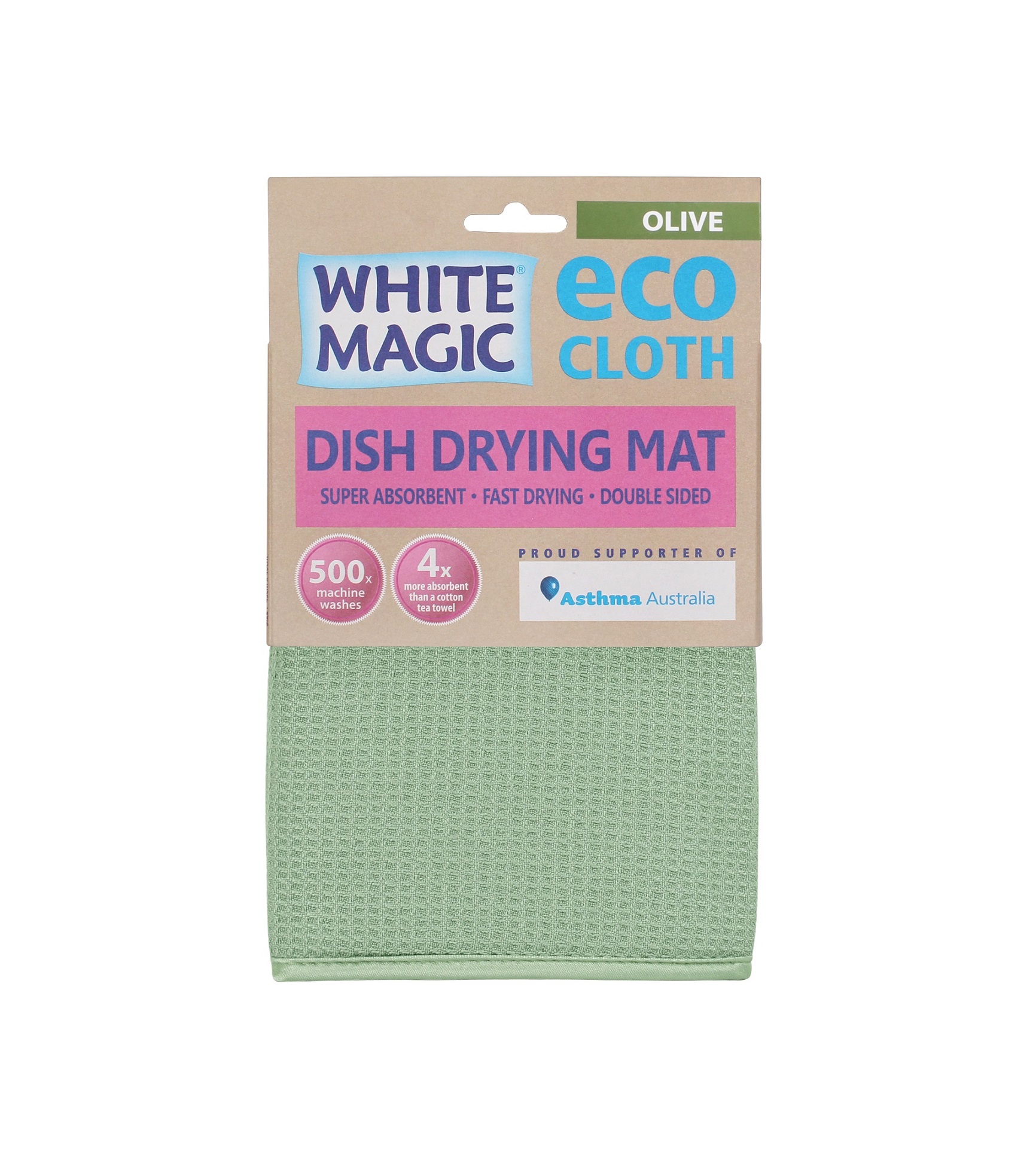 White Magic Eco Cloth Anti-Bacterial Dish Drying Mat - Olive | NTUC FairPrice