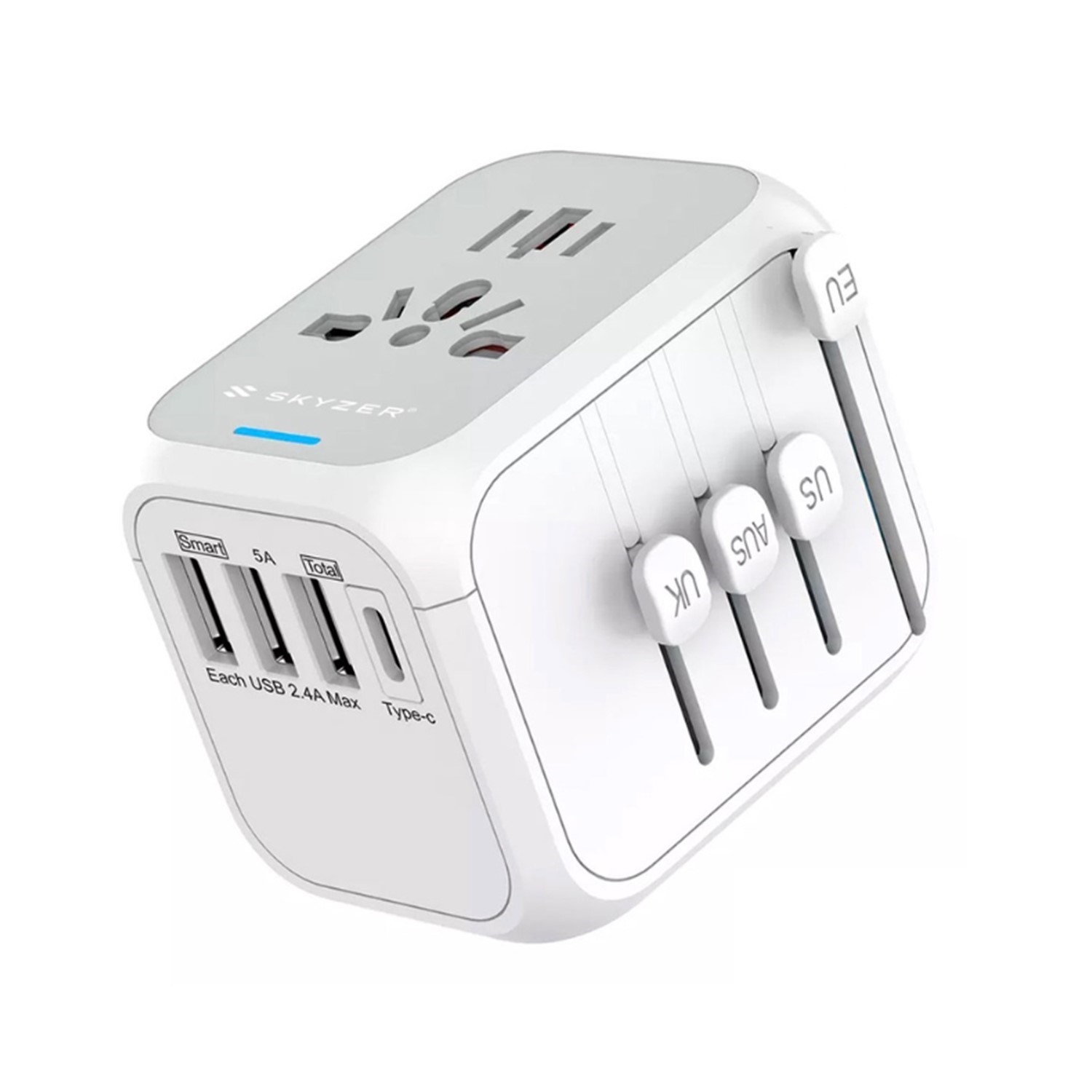 Skyzer PD156 Travel Adapter 3USB-A 1USB-C - White | NTUC FairPrice