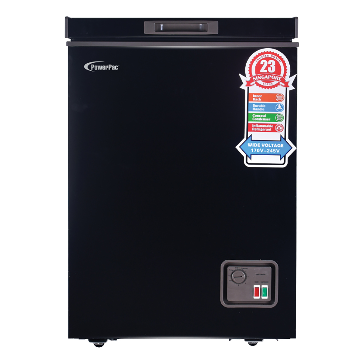 PowerPac (PPFZ100) Chest Freezer 100L - Black | NTUC FairPrice