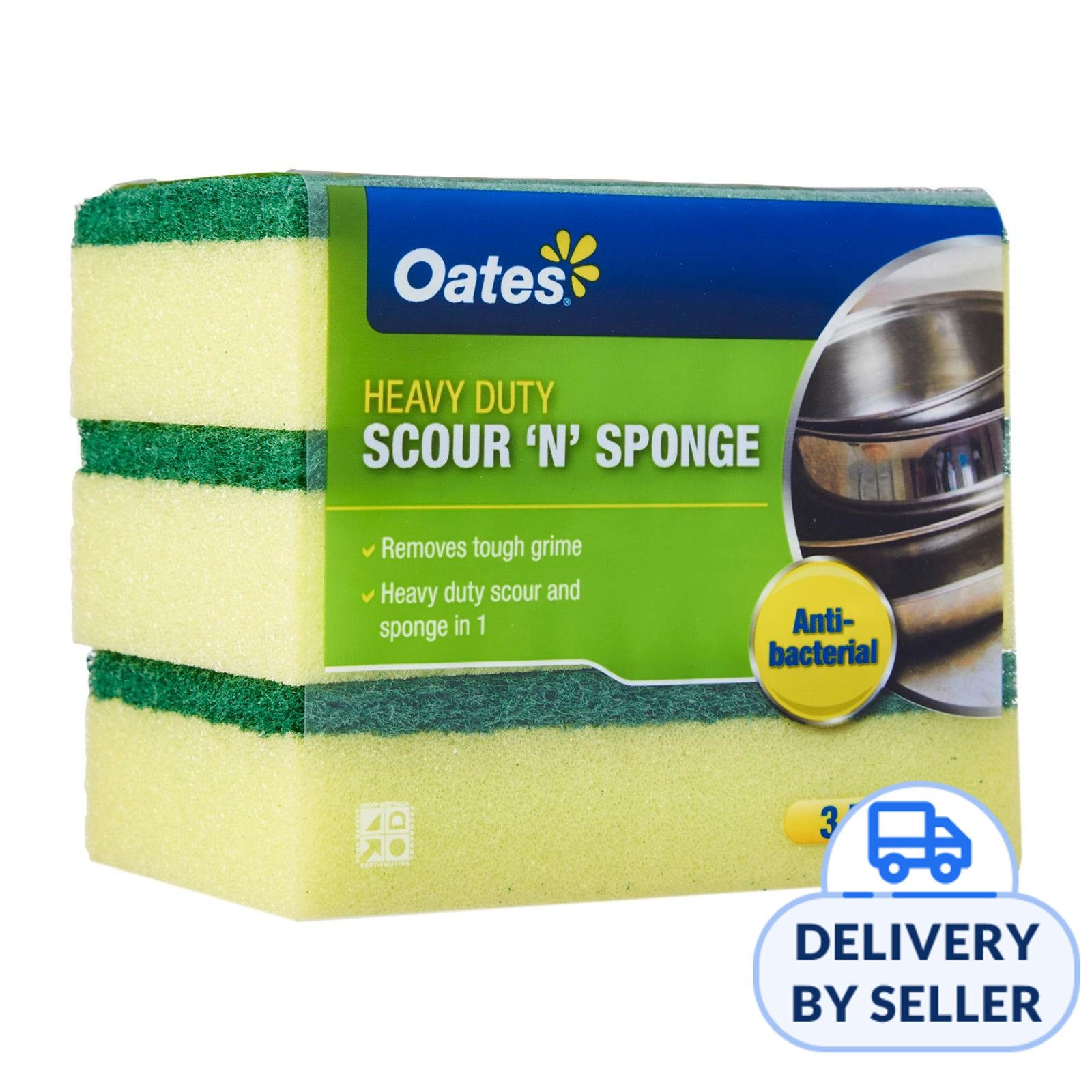 Oates DuraFresh Antibacterial Scour 'N' Sponge 3's | NTUC FairPrice