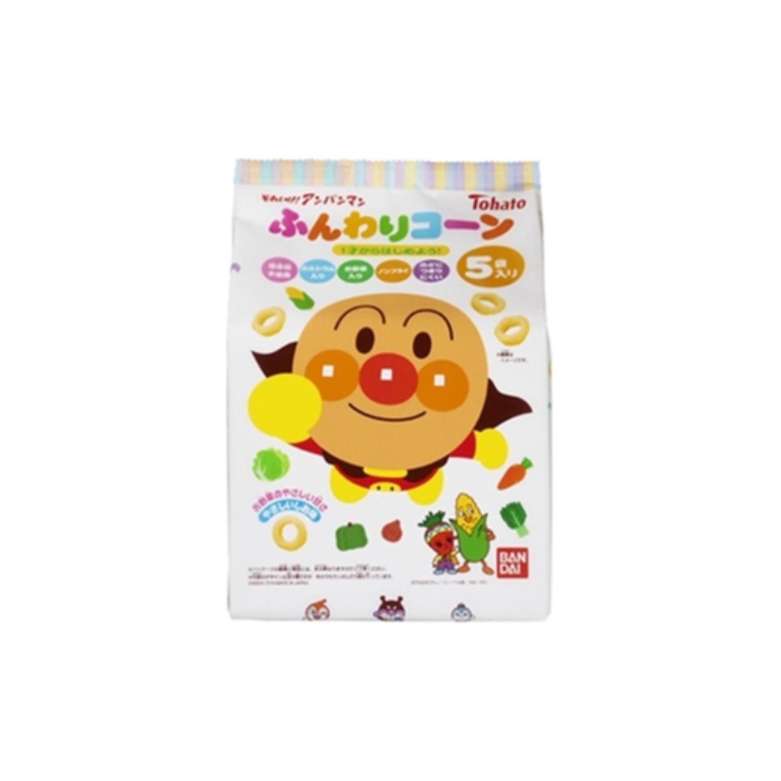 TOHATO Anpanman Soft Corn Snack Salt (8G x 5P) | NTUC FairPrice