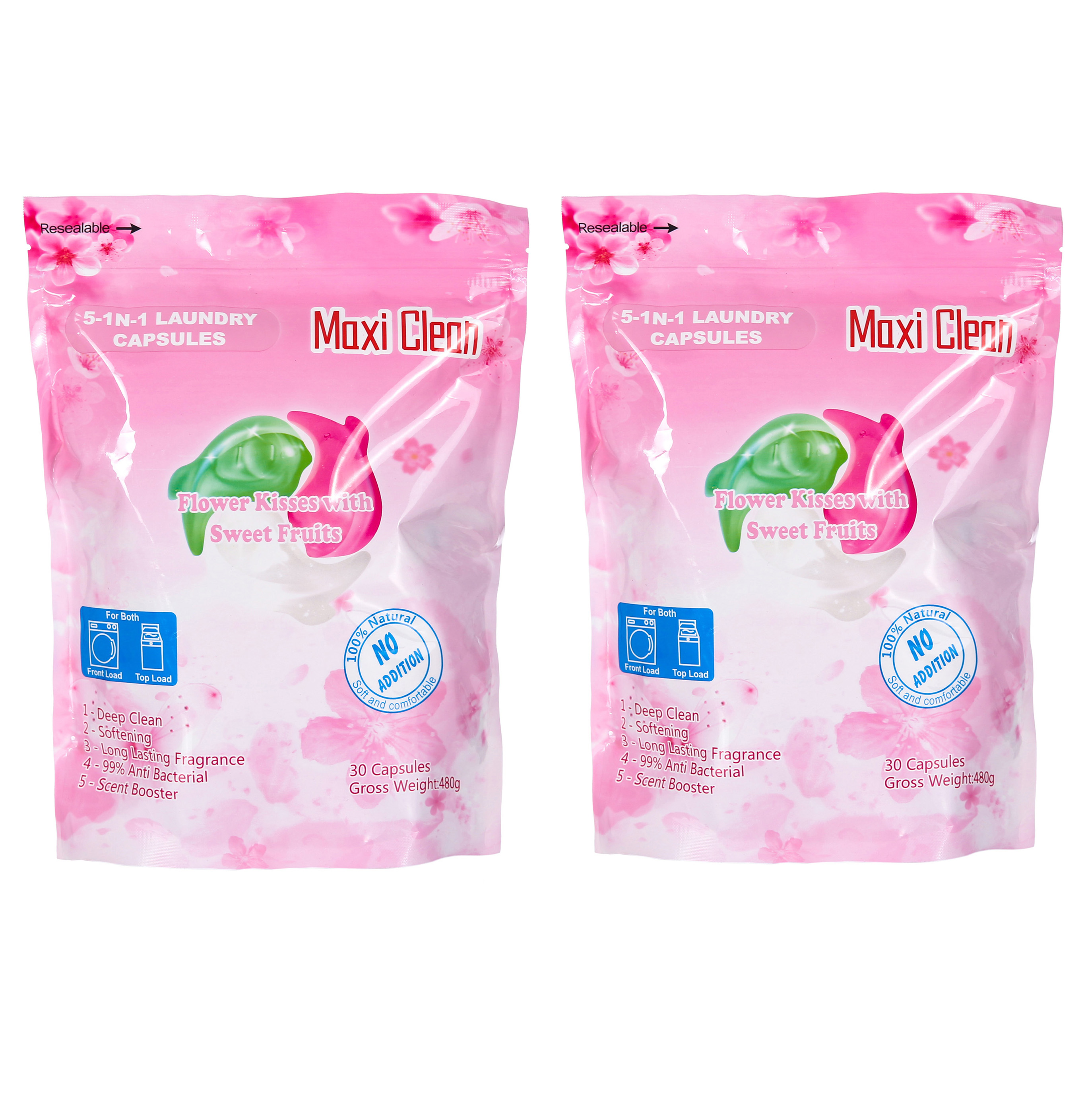 Maxi Clean 5in1 Laundry Capsules pods - Flower Kisses | NTUC FairPrice