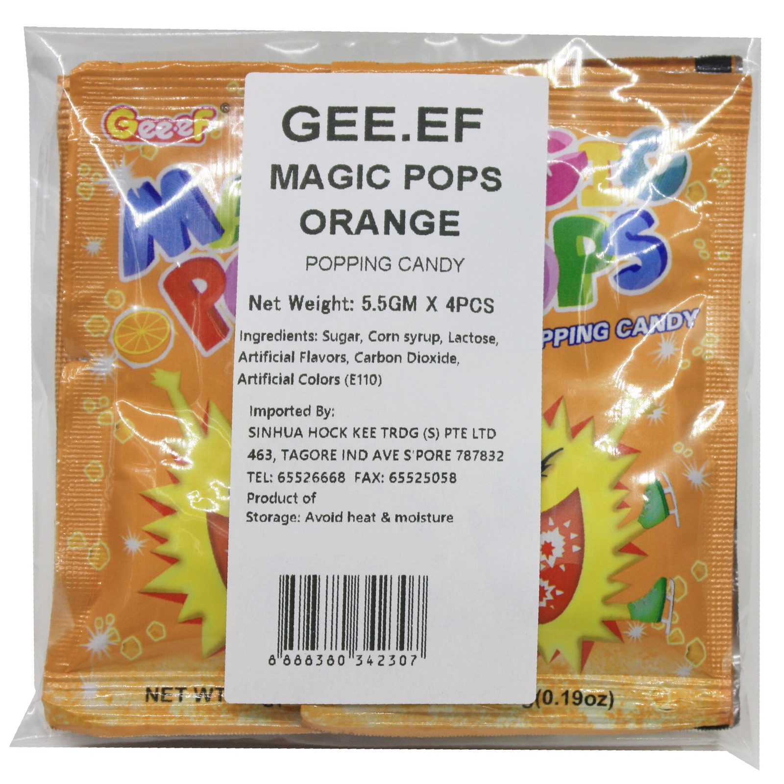 Gee.ef Magic Popping Candy (Orange) 4 Packets | NTUC FairPrice