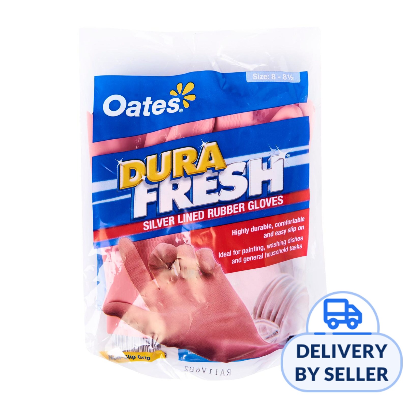 Oates Silver Lined Rubber Gloves - M | NTUC FairPrice