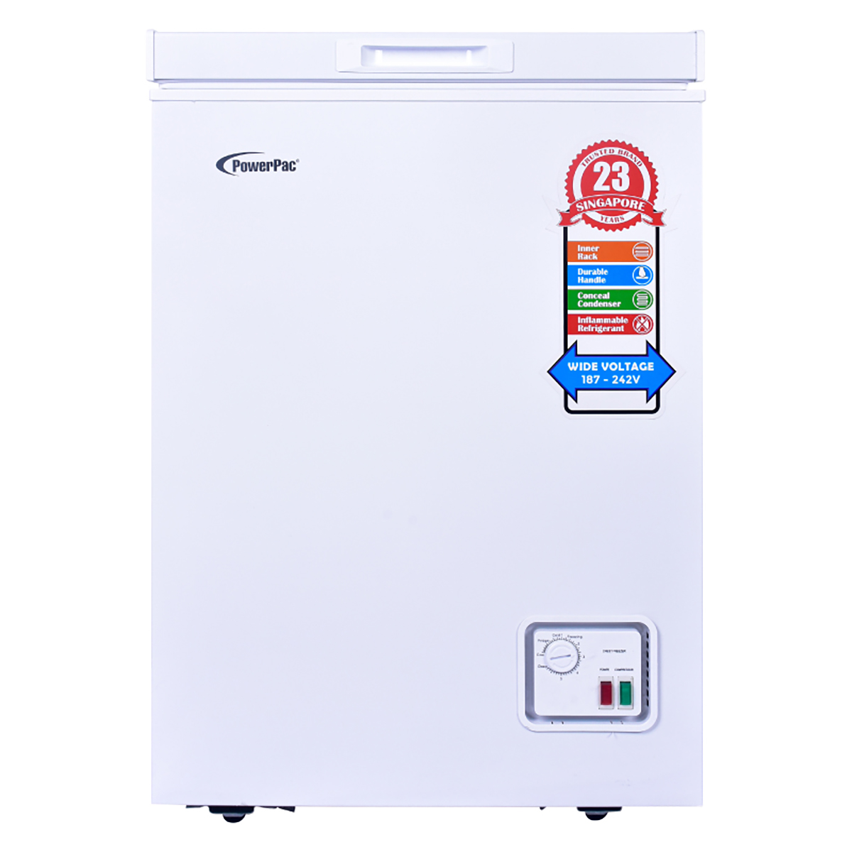 PowerPac (PPFZ100) Chest Freezer 100L - Silver | NTUC FairPrice
