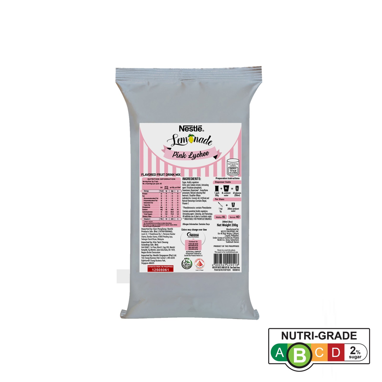 Nestle Lemonade Powder Pink Lychee | NTUC FairPrice