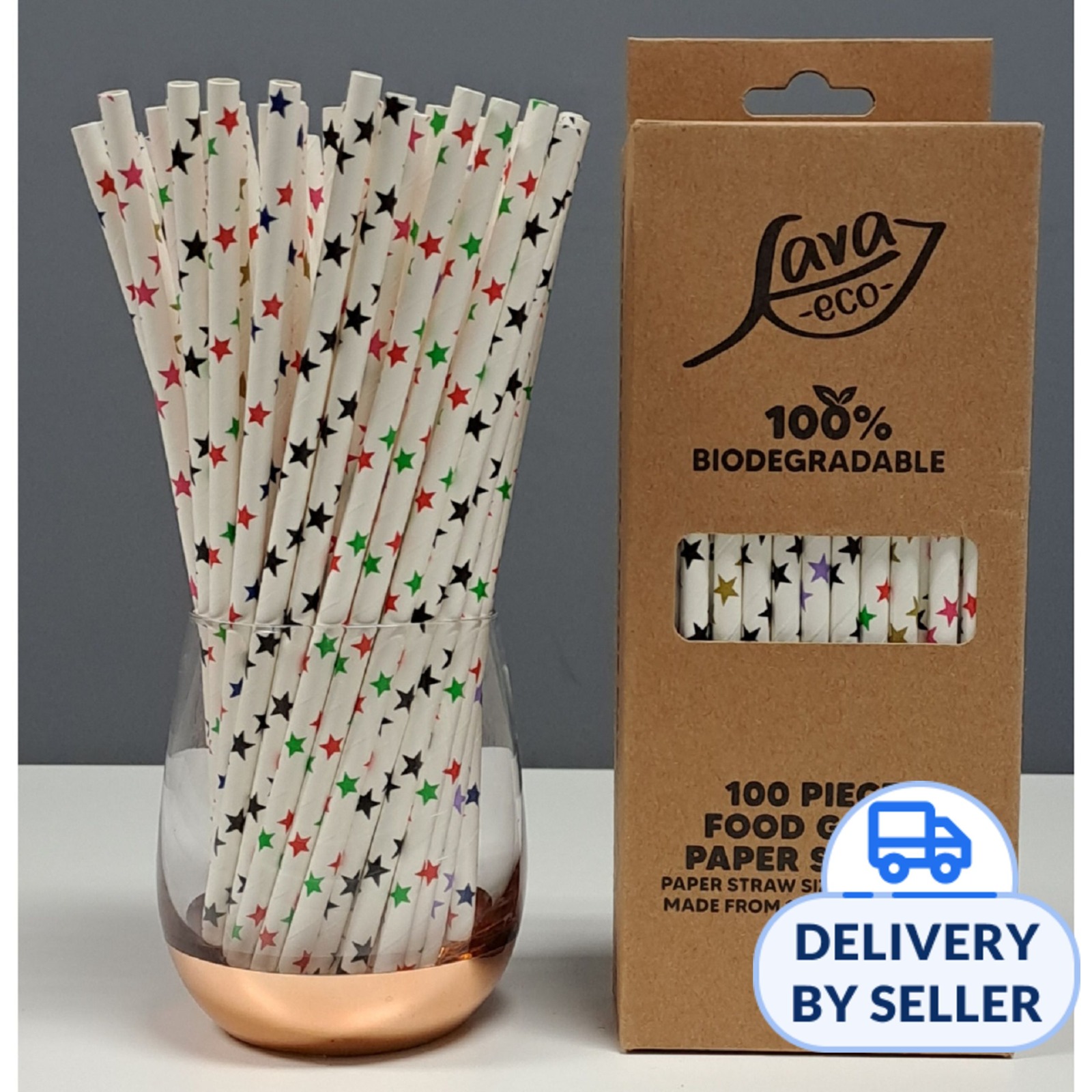 LAVA ECO Colorful Star 1 Drinking Paper Straws Eco-Friendly | NTUC ...