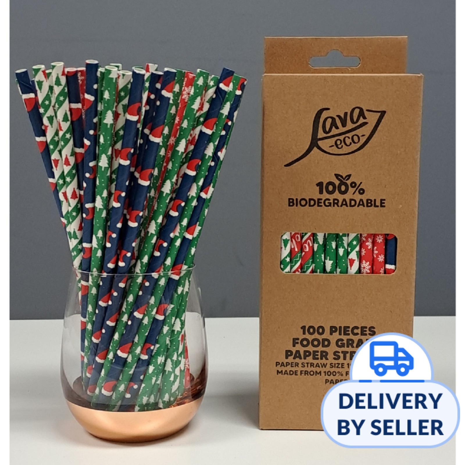 LAVA ECO Festive Christmas Drinking Paper Straws Eco-Friendly | NTUC ...