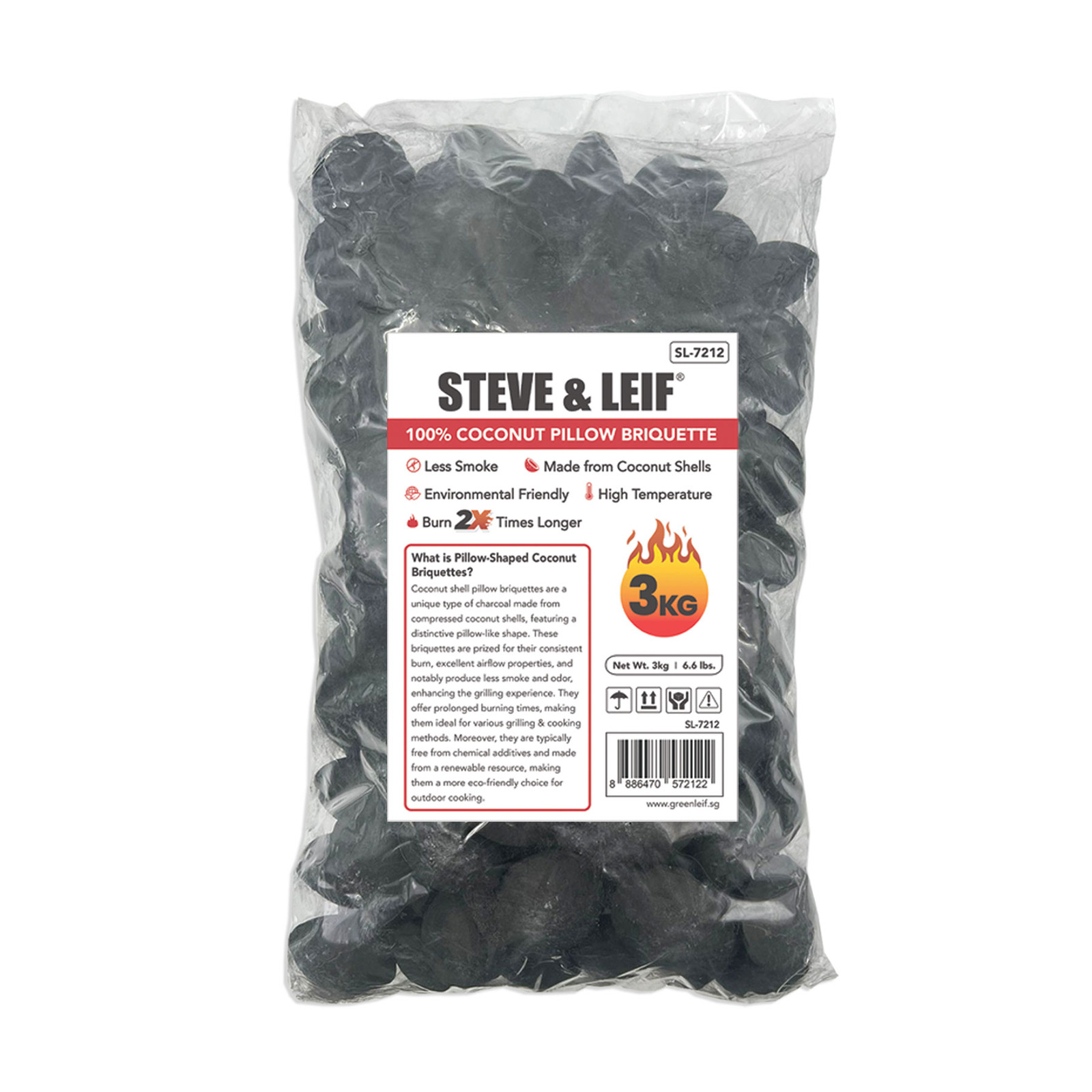 Steve & Leif Coconut Charcoal Briquettes (3 kg) | NTUC FairPrice