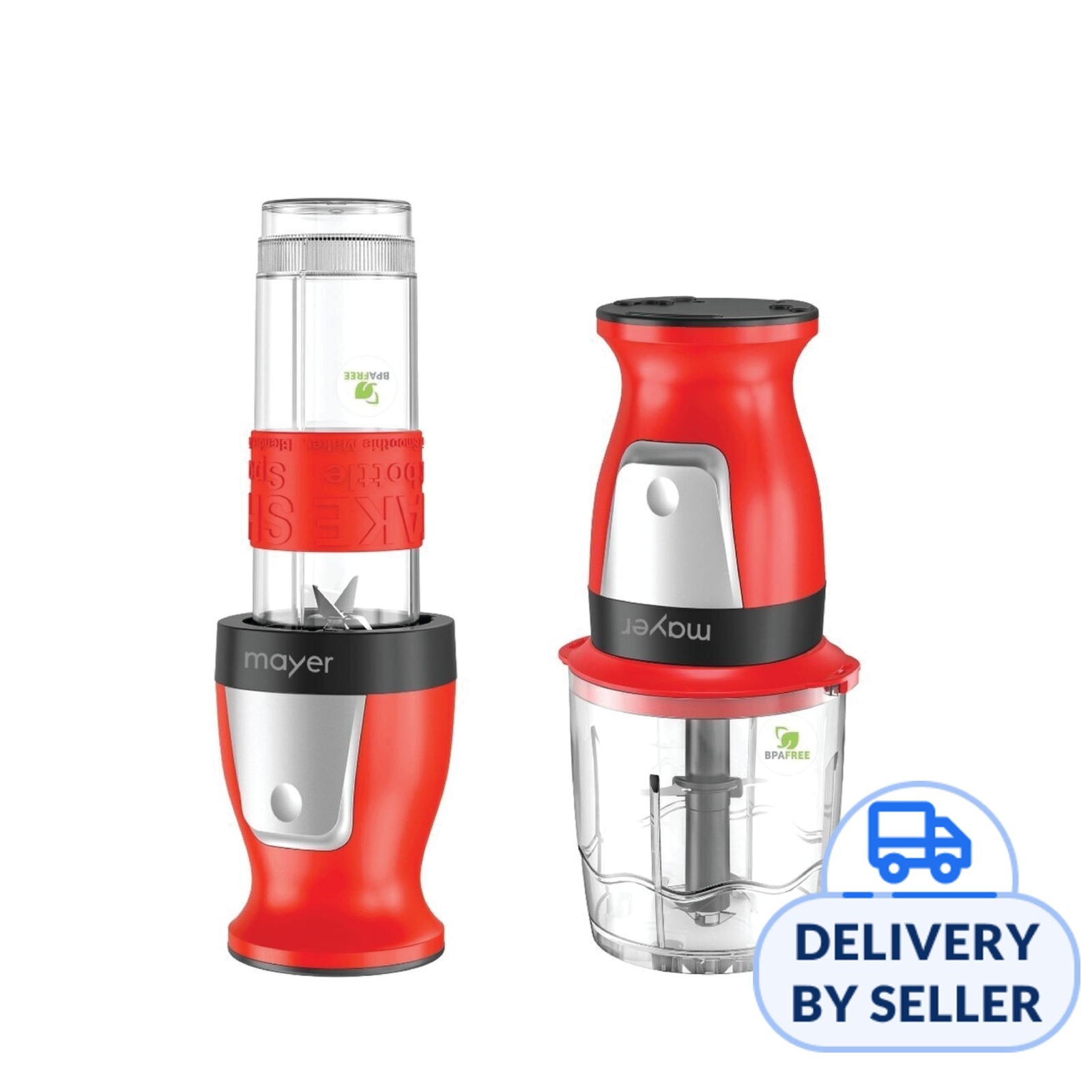 Mayer Mini 2-in-1 Blender Plus Chopper MMBC19 - Red | NTUC FairPrice