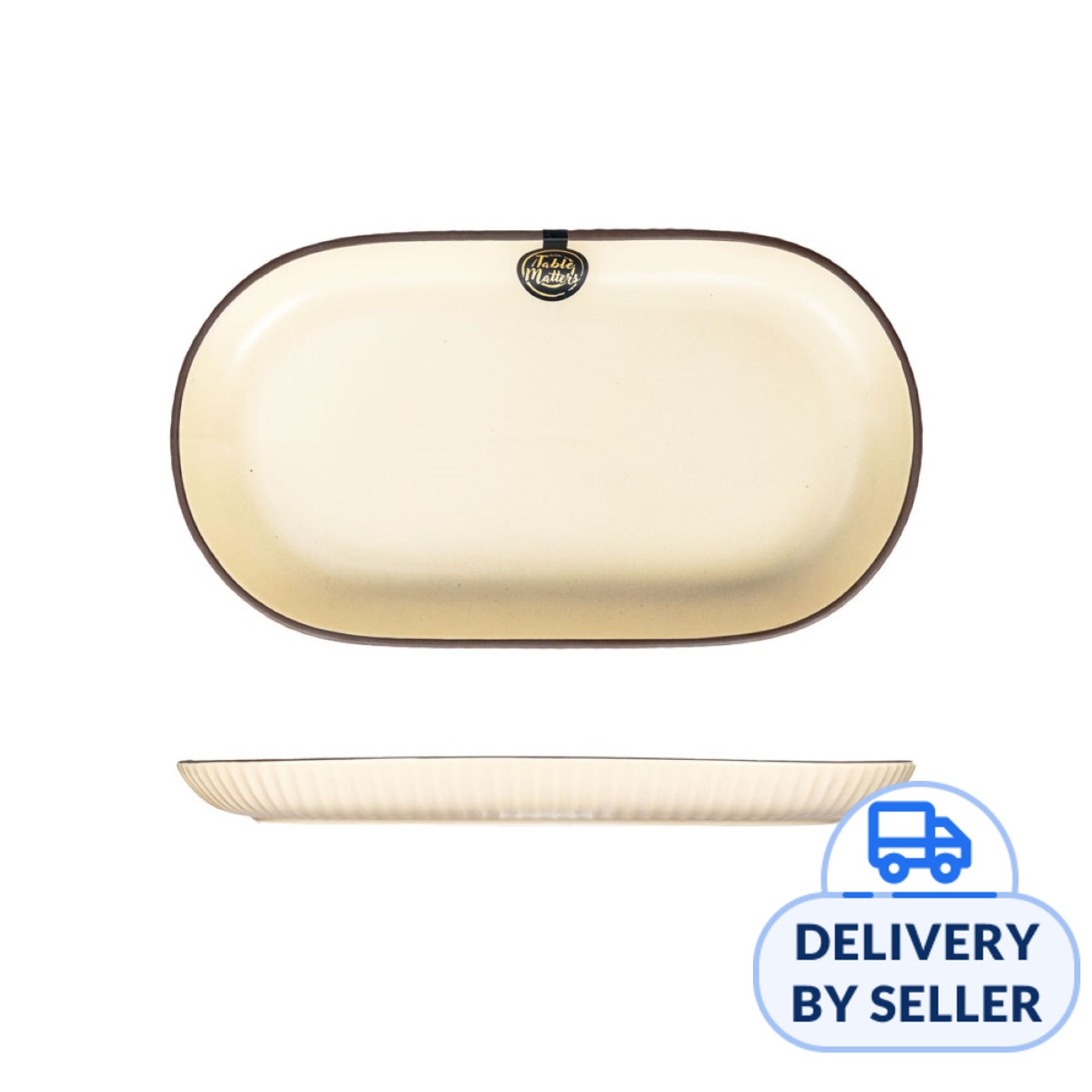 Table Matters Tove Cream - 12 inch Oval Shaped Plate | NTUC FairPrice