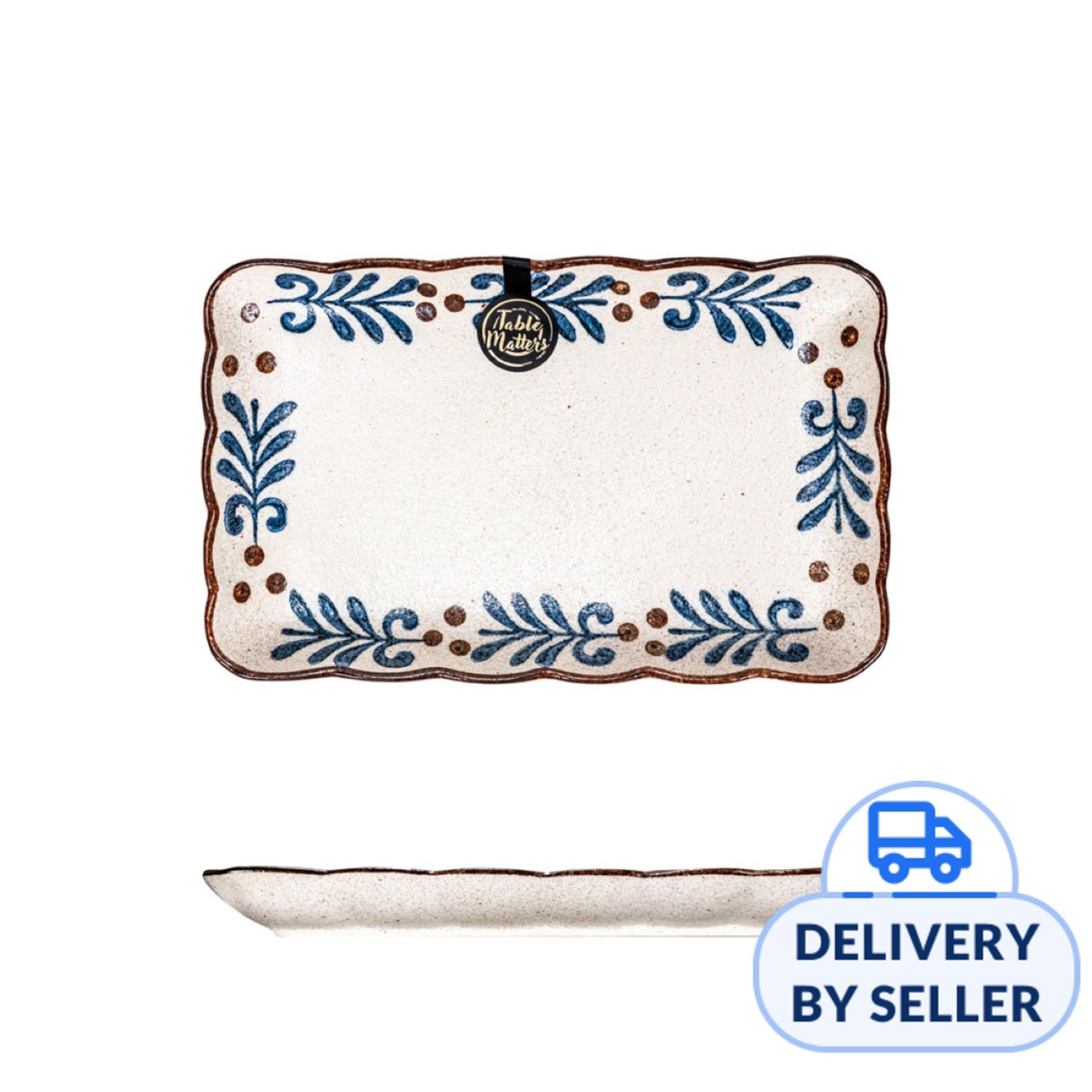 Table Matters Kaia Eden - 11 inch Rectangular Ripple Plate | NTUC FairPrice