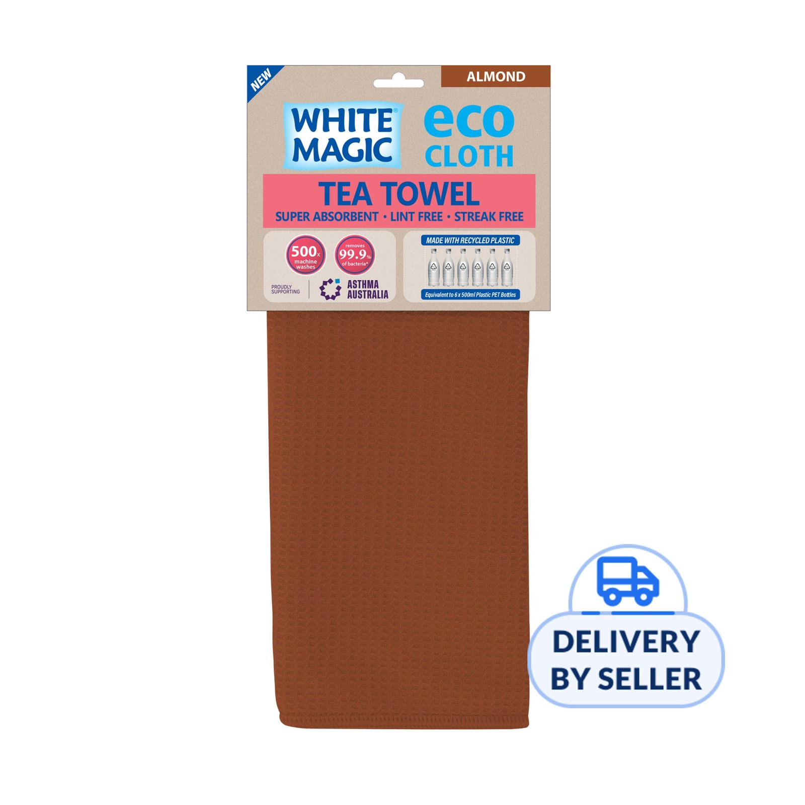 White Magic Eco Cloth Anti-Bacterial Tea Towel, Almond | NTUC FairPrice