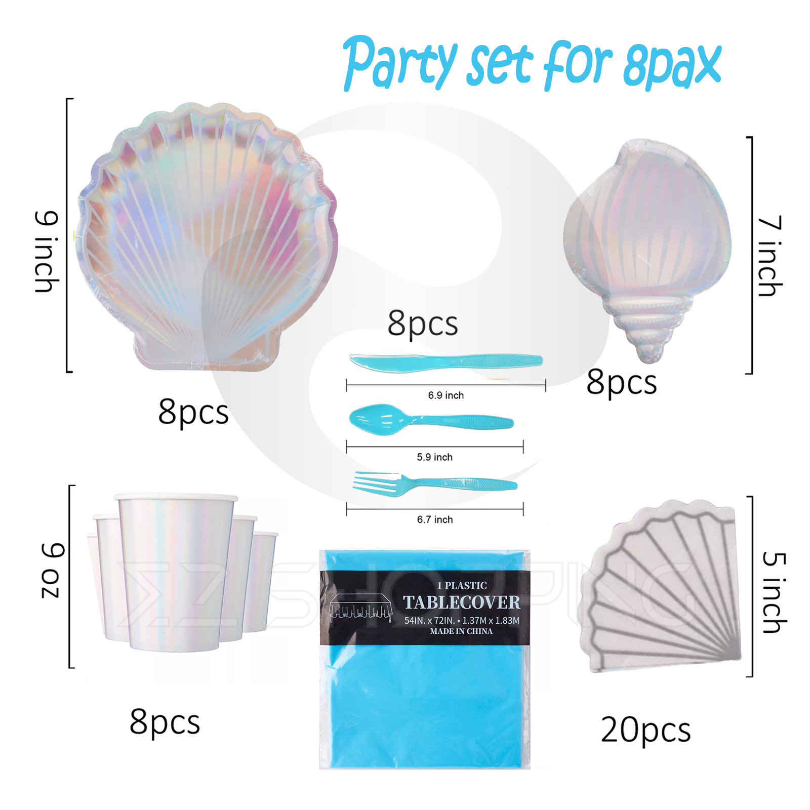 Ez Disposable Party Tableware Cutlery Set - Seashell | NTUC FairPrice