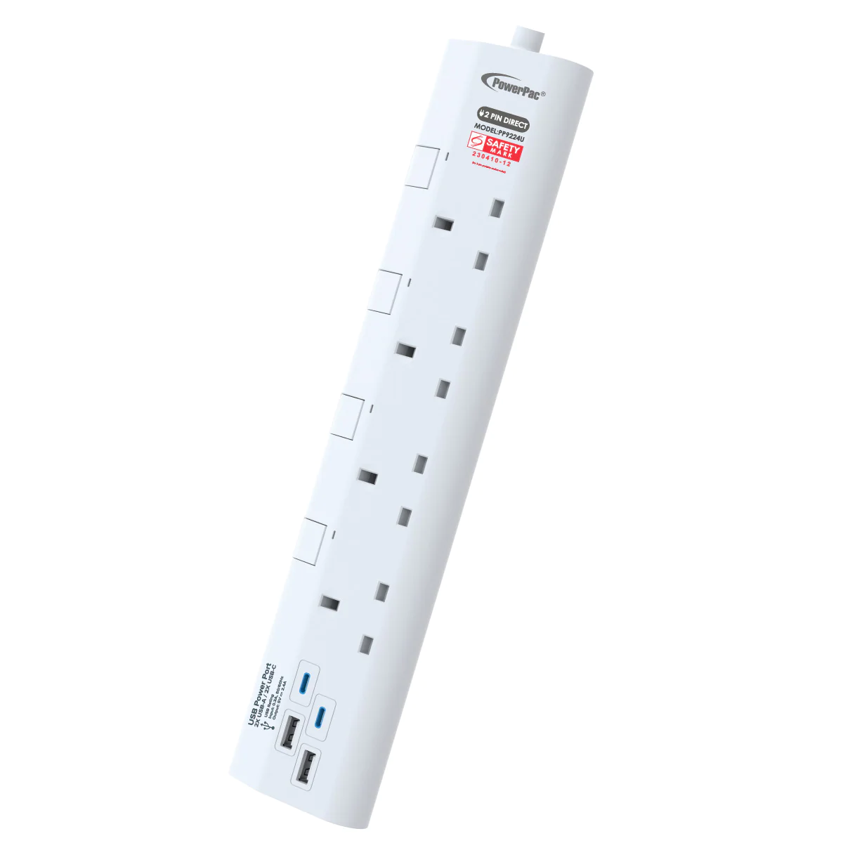 PowerPac 4Way Socket W/ 2A+2C USB (PP9224U) | NTUC FairPrice