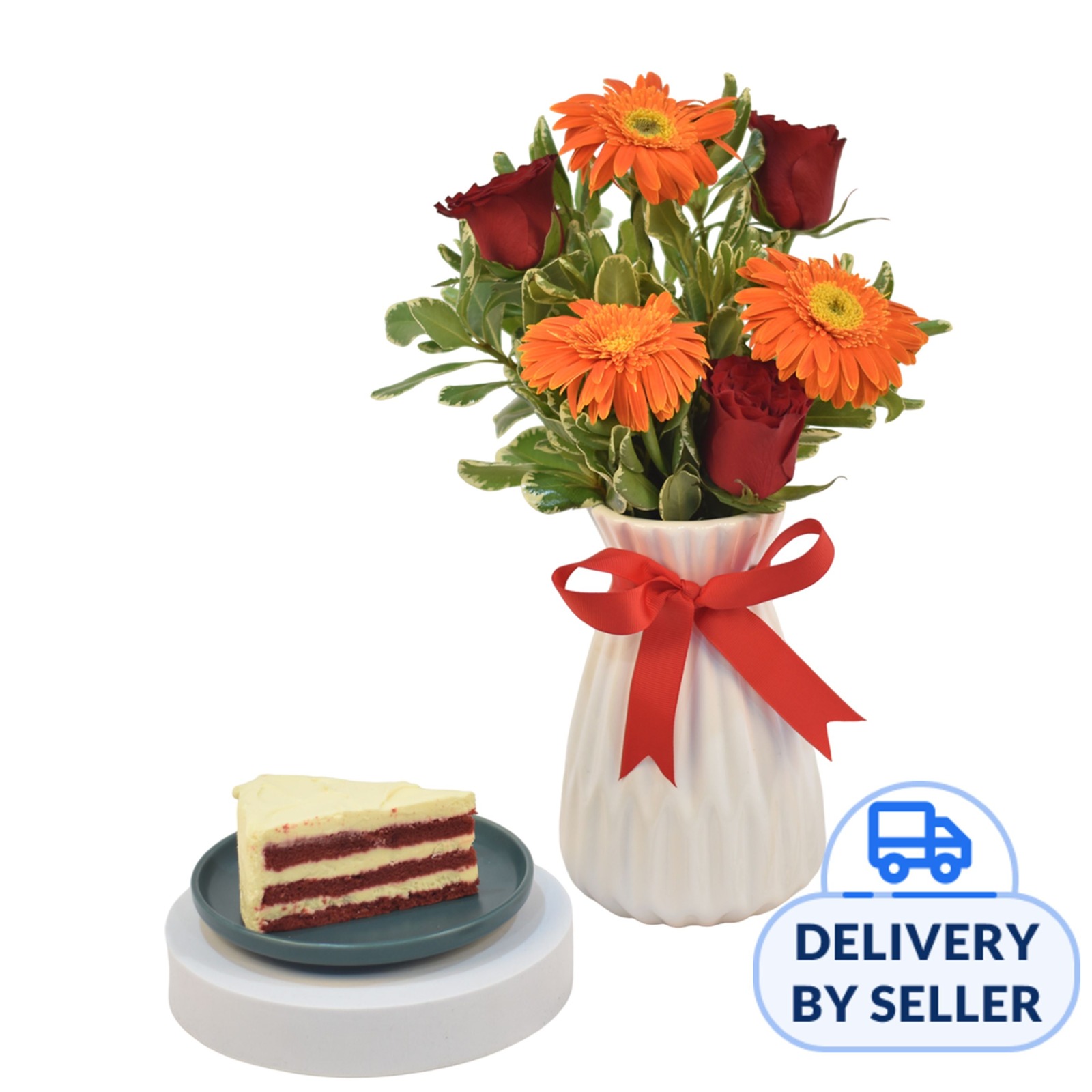 FNP Gorgeous Arrangement With Sliced Cake | NTUC FairPrice
