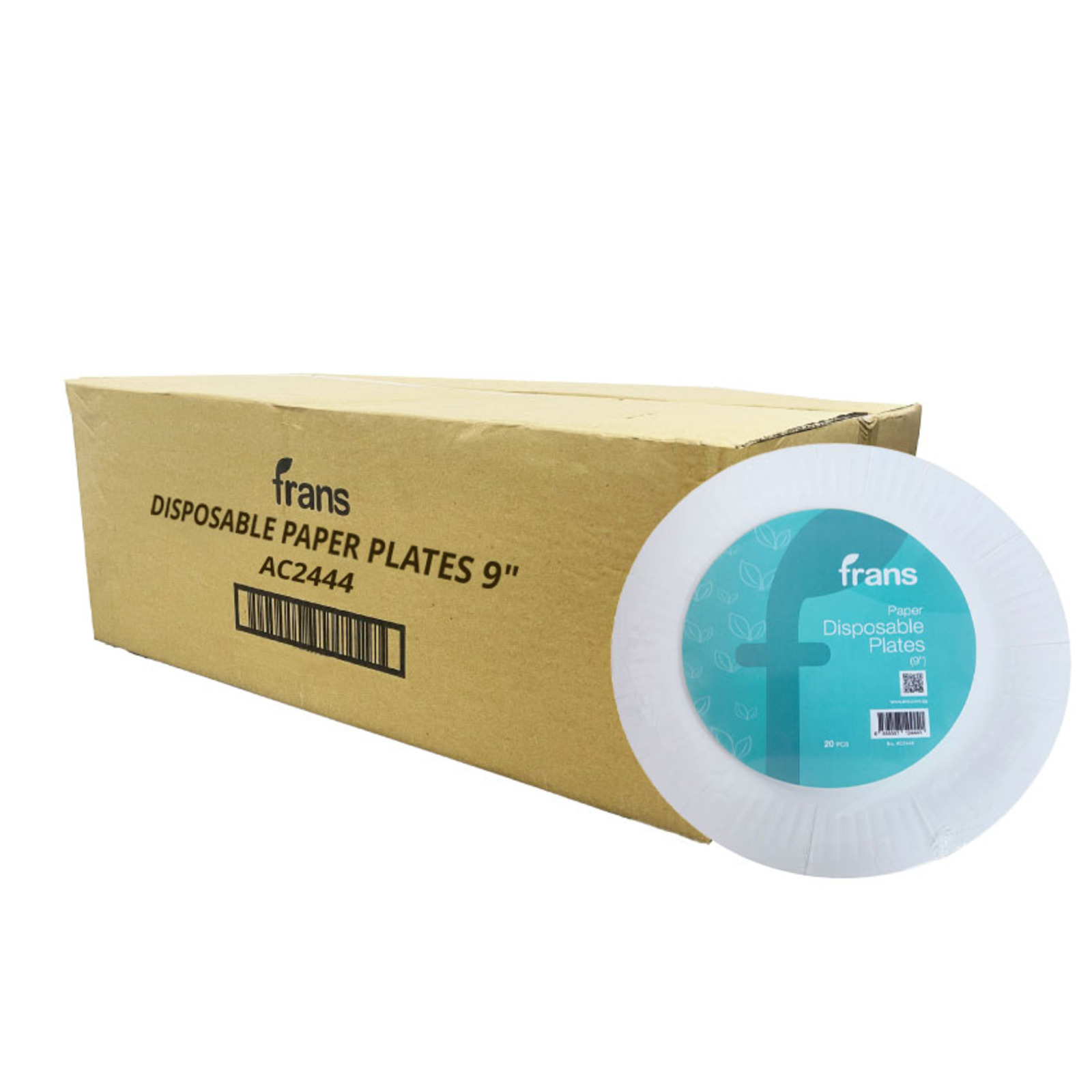 Frans Carton Disposable Paper Plates - 9 Inch | NTUC FairPrice
